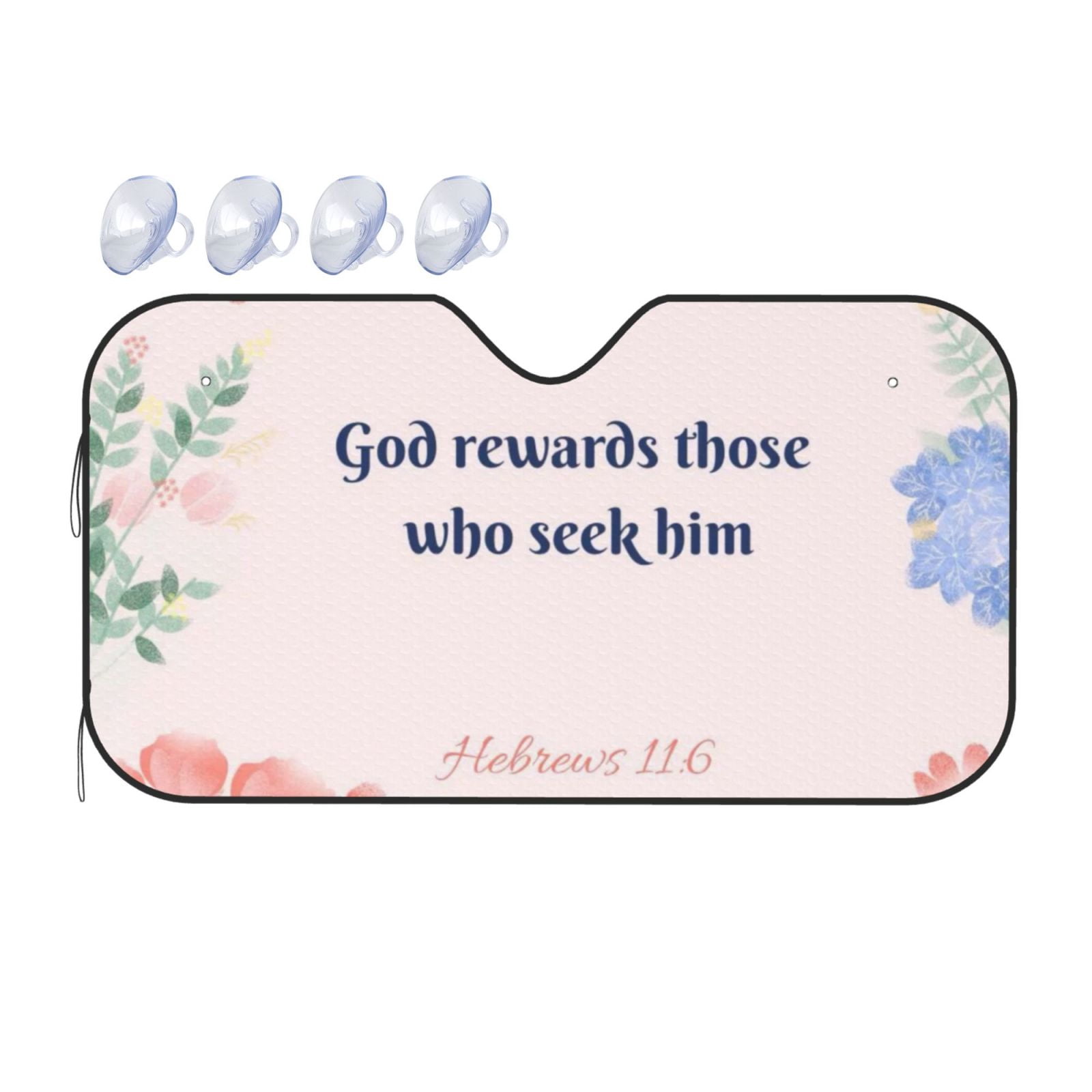 God Rewards Those Who Seek Him Car Windshield Sun Shade UV Heat Shield ...