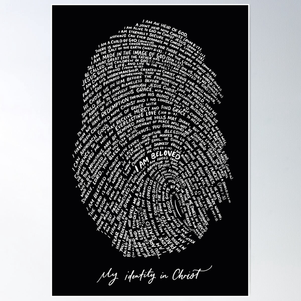 God'S Fingerprint Christian Thumbprint Art Bible Verse Poster UNFRAMED ...