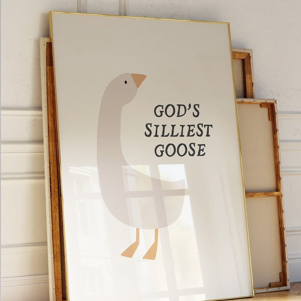 God'S Silliest Goose Print Cute Christian Poster Biblical Wall Art ...