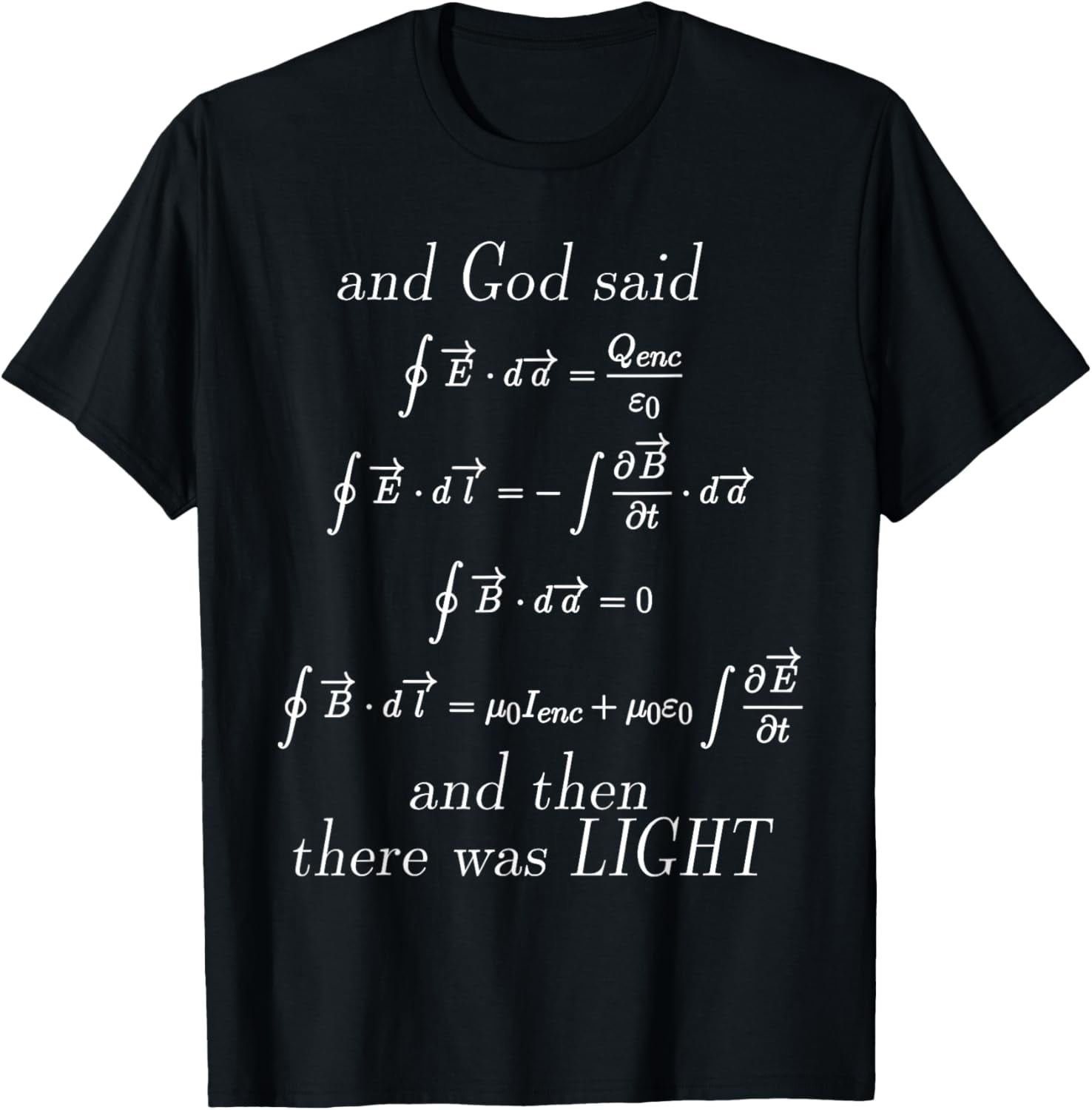 God Said Maxwell's Equations Integral Form Geeks T Shirts T-Shirt men ...