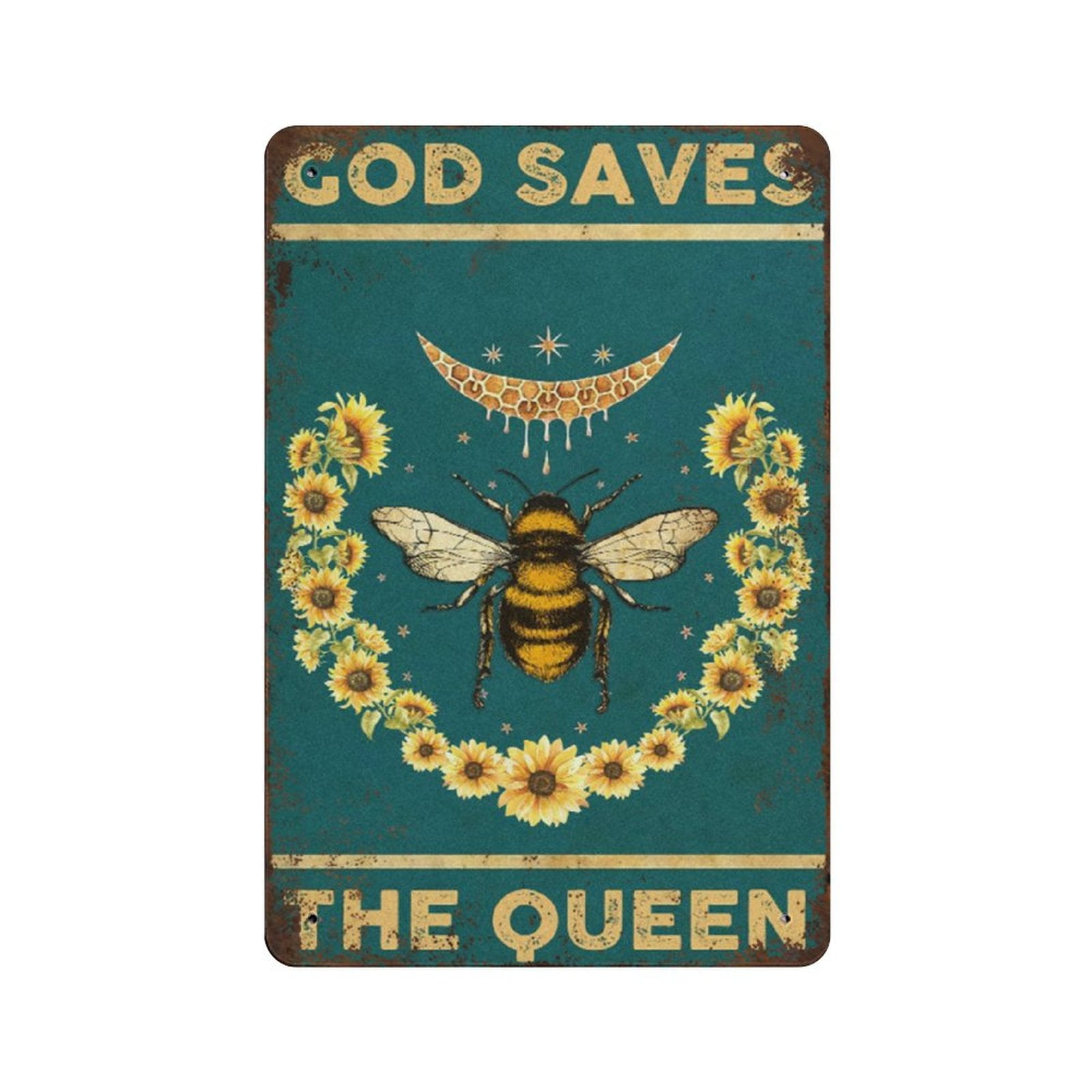 God Saves The Queen tin sign, Bee tin sign, Bee Lover Gift, Printable ...