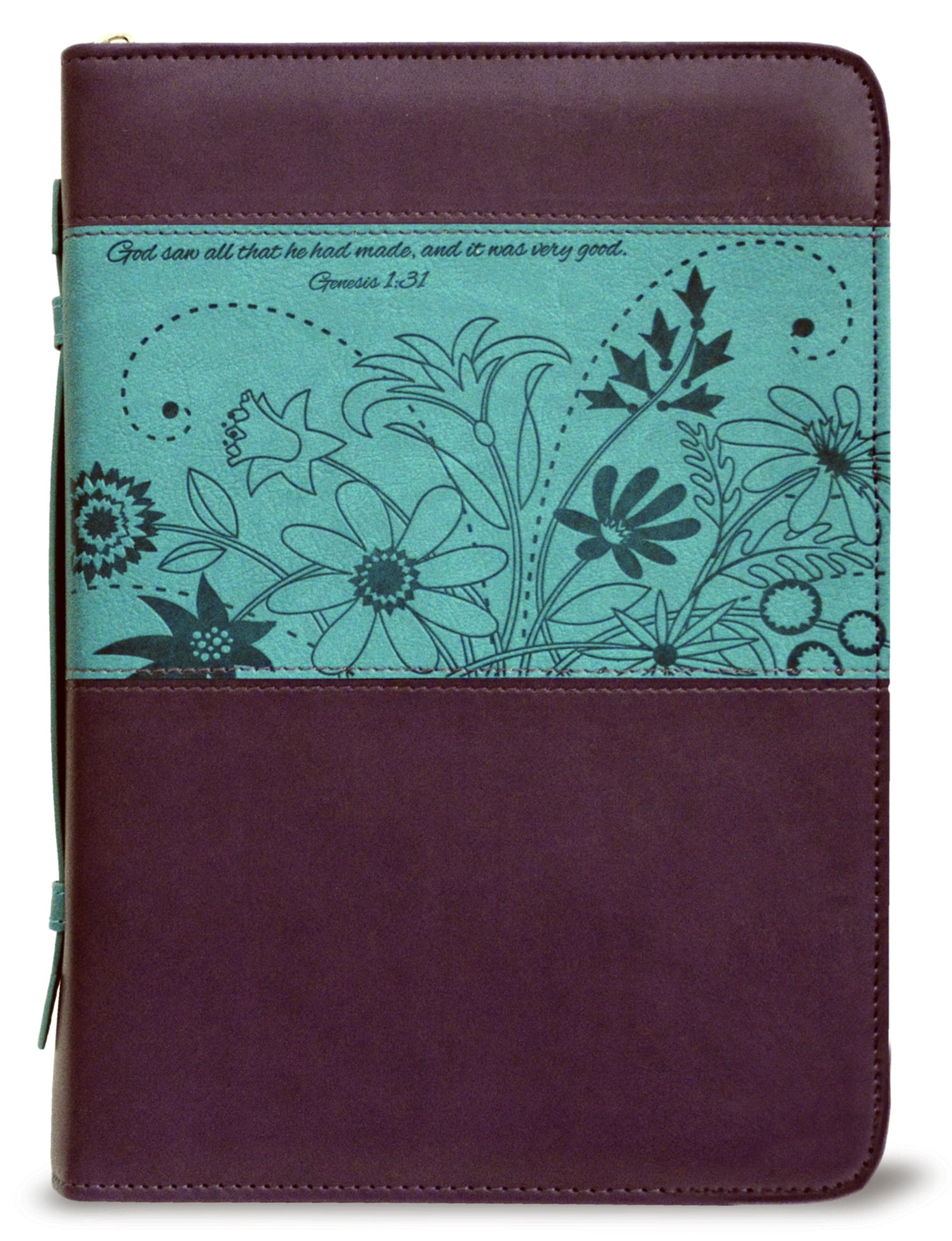 God Saw All That He Had Made Bible Cover, Purple And Teal, X-Large ...
