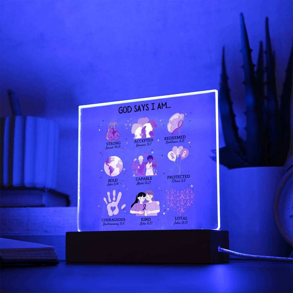 God Says I Am - Breast Cancer Survivor Acrylic Plaque | Custom Plaque ...