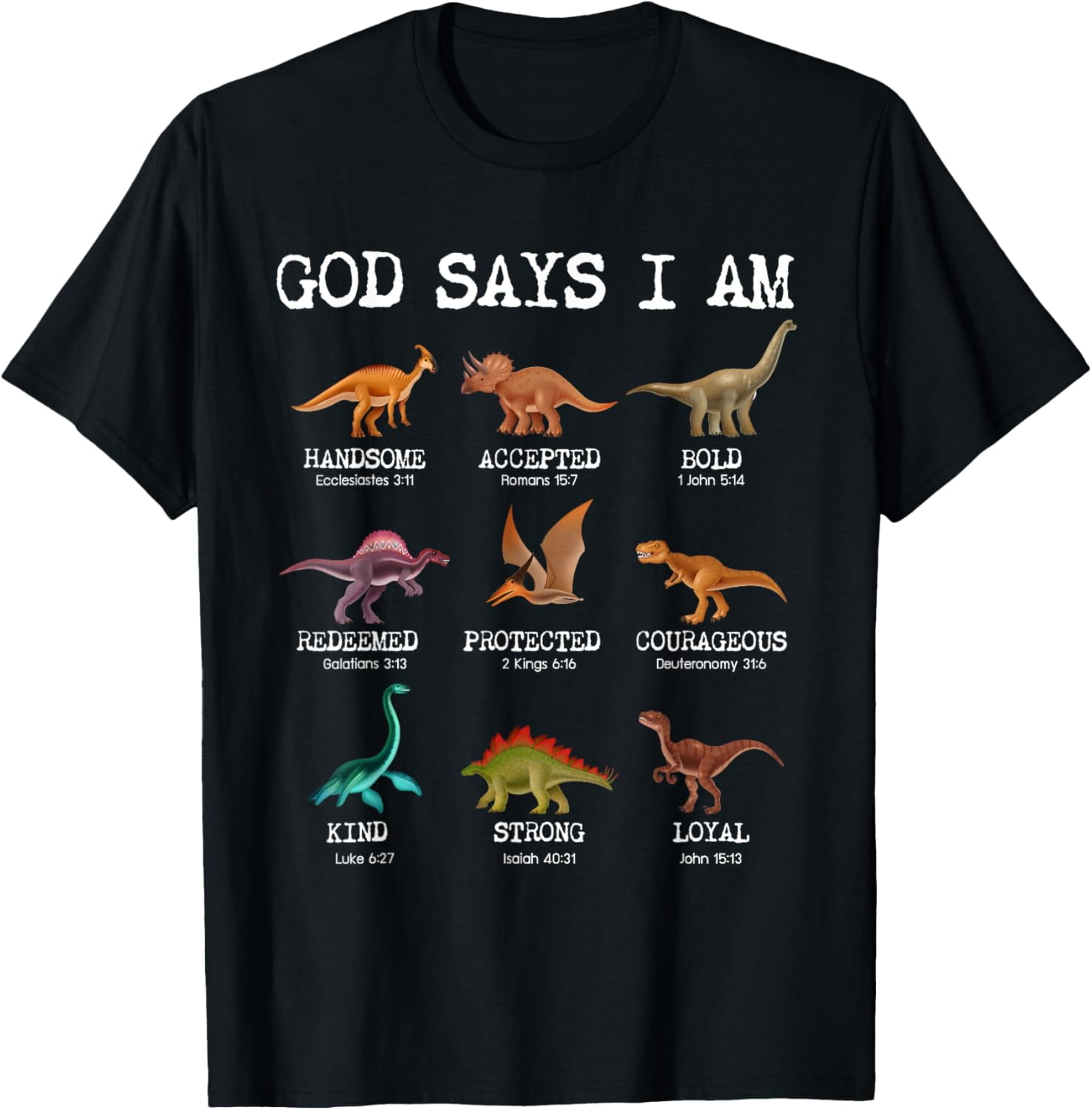 God Says I Am Dinosaur Funny Dino Boys Bible Verse T-Shirt - Walmart.com