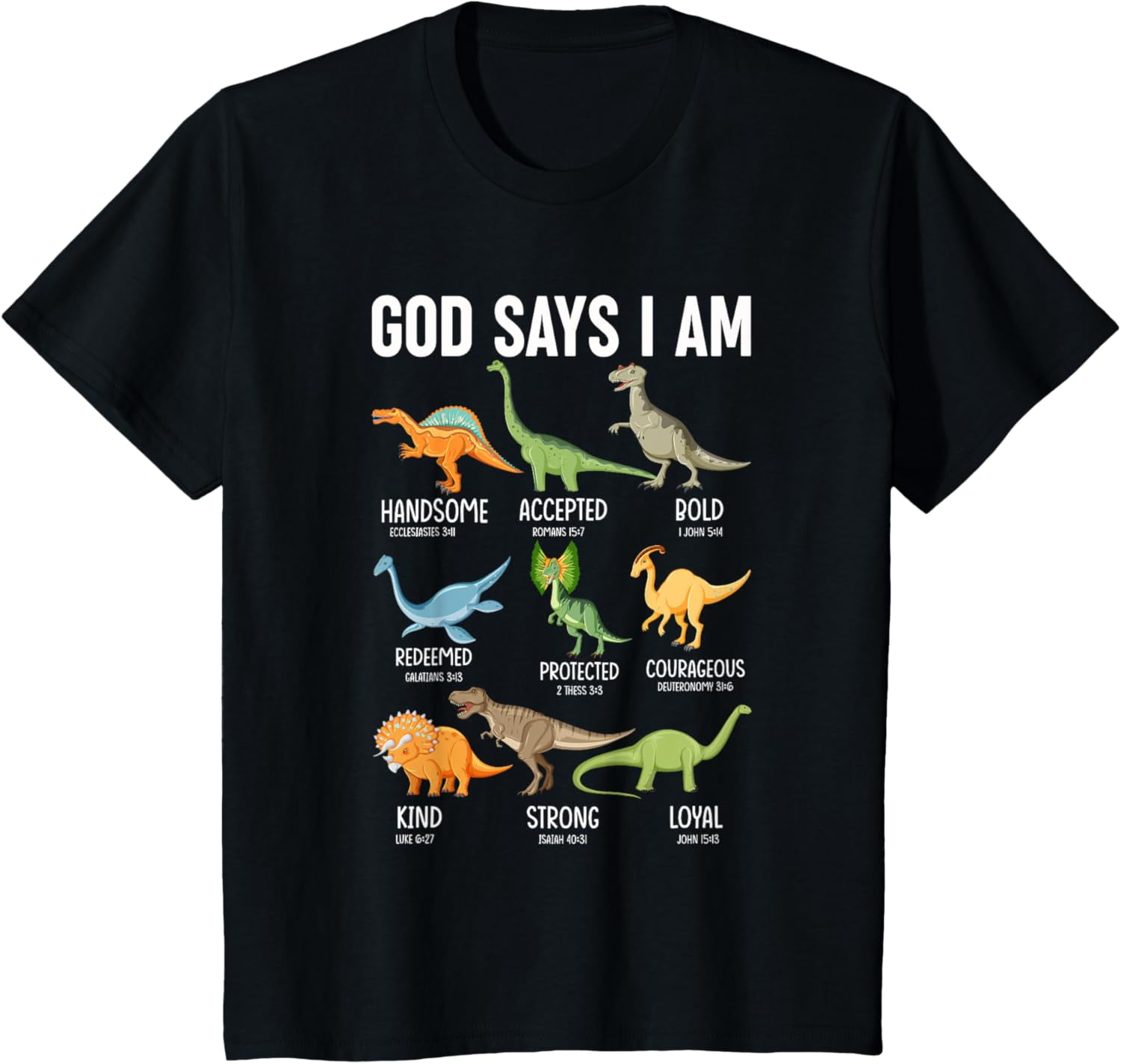 God Says I Am Dinosaur Funny Dino Boys Bible Verse T-Shirt - Walmart.com