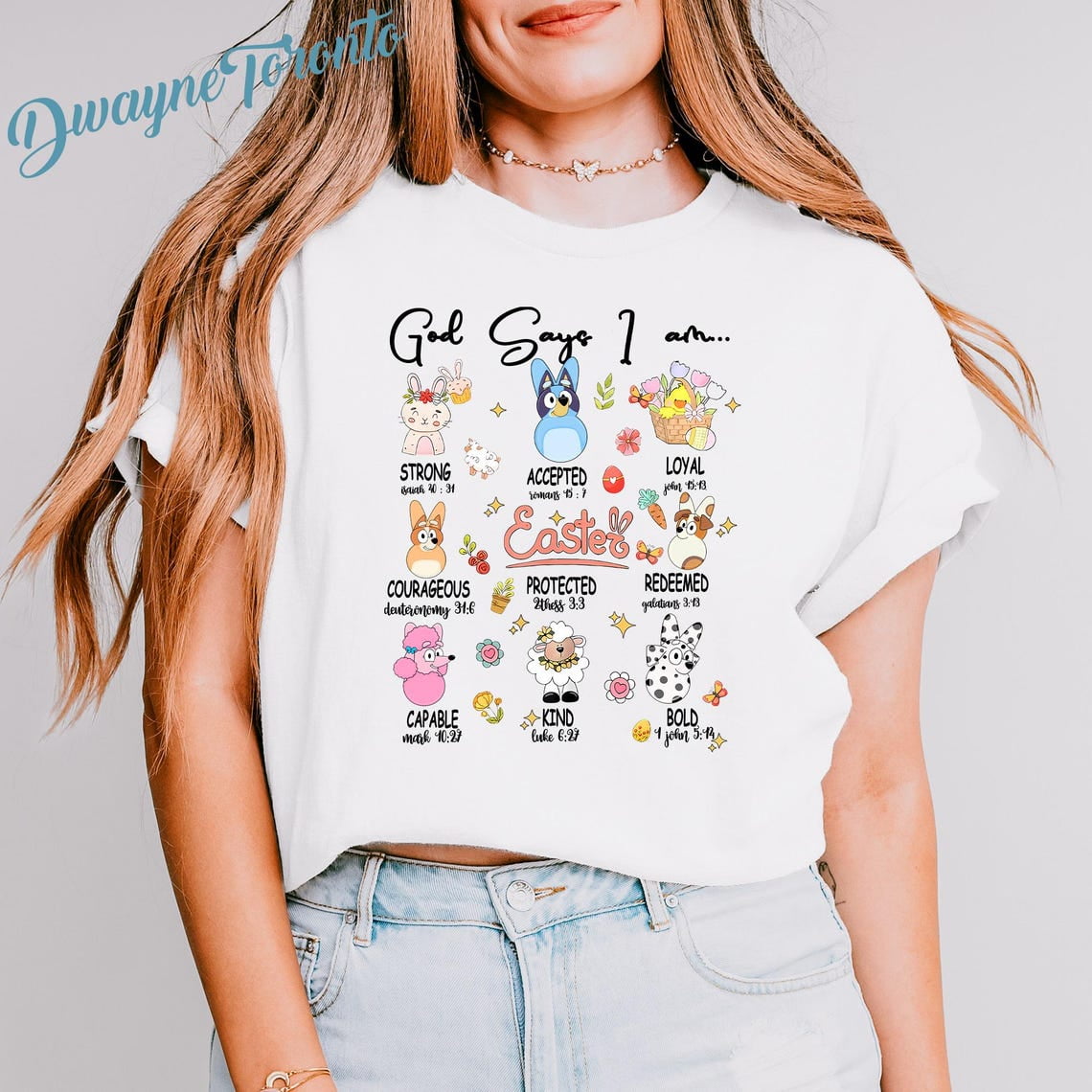God Says I Am Easter Shirt, Bluey Jesus Easter Shirt, Easter Christian ...