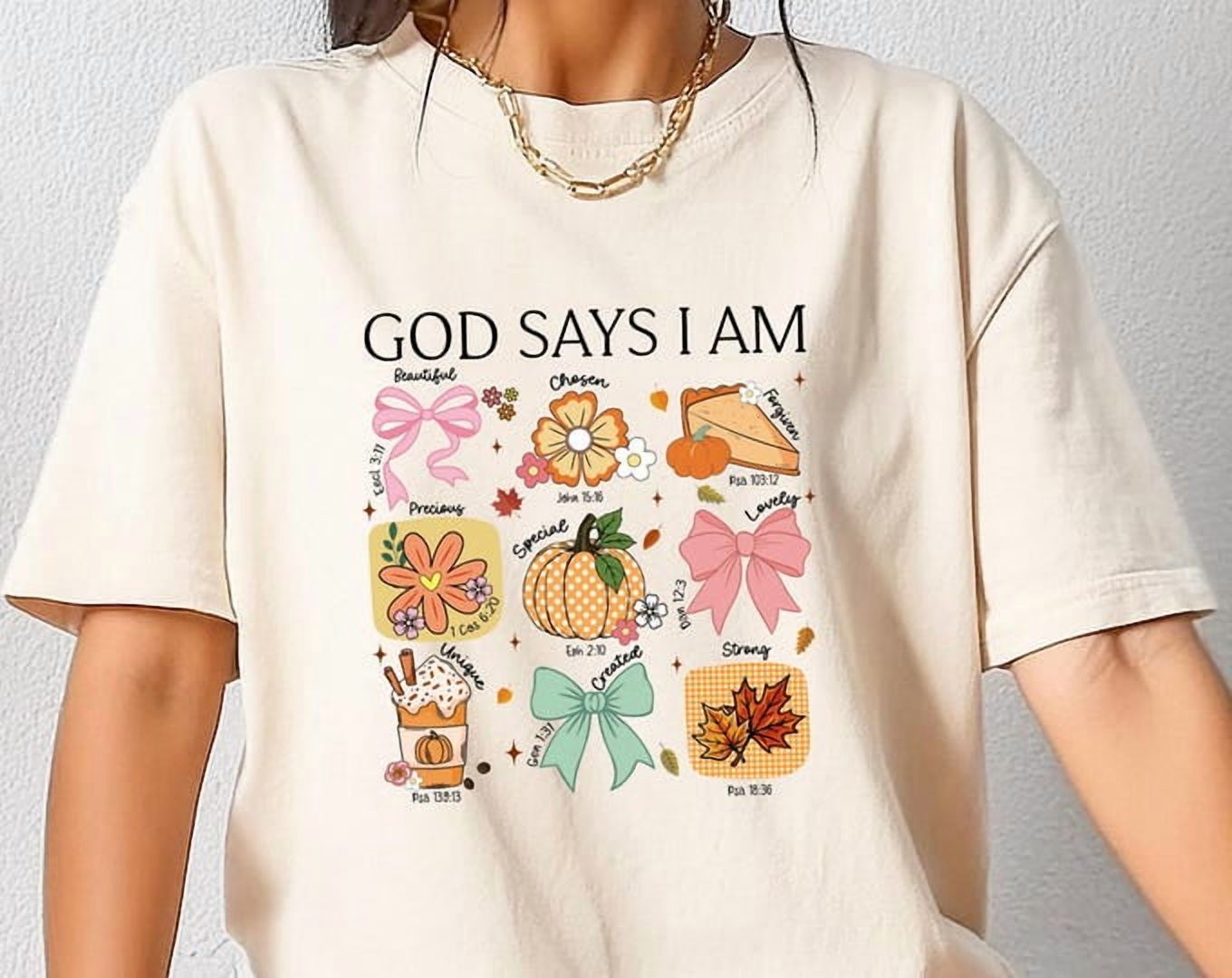God Says I Am Shirt, Bible Verse Tshirt, Thanksgiving Christian Tee ...