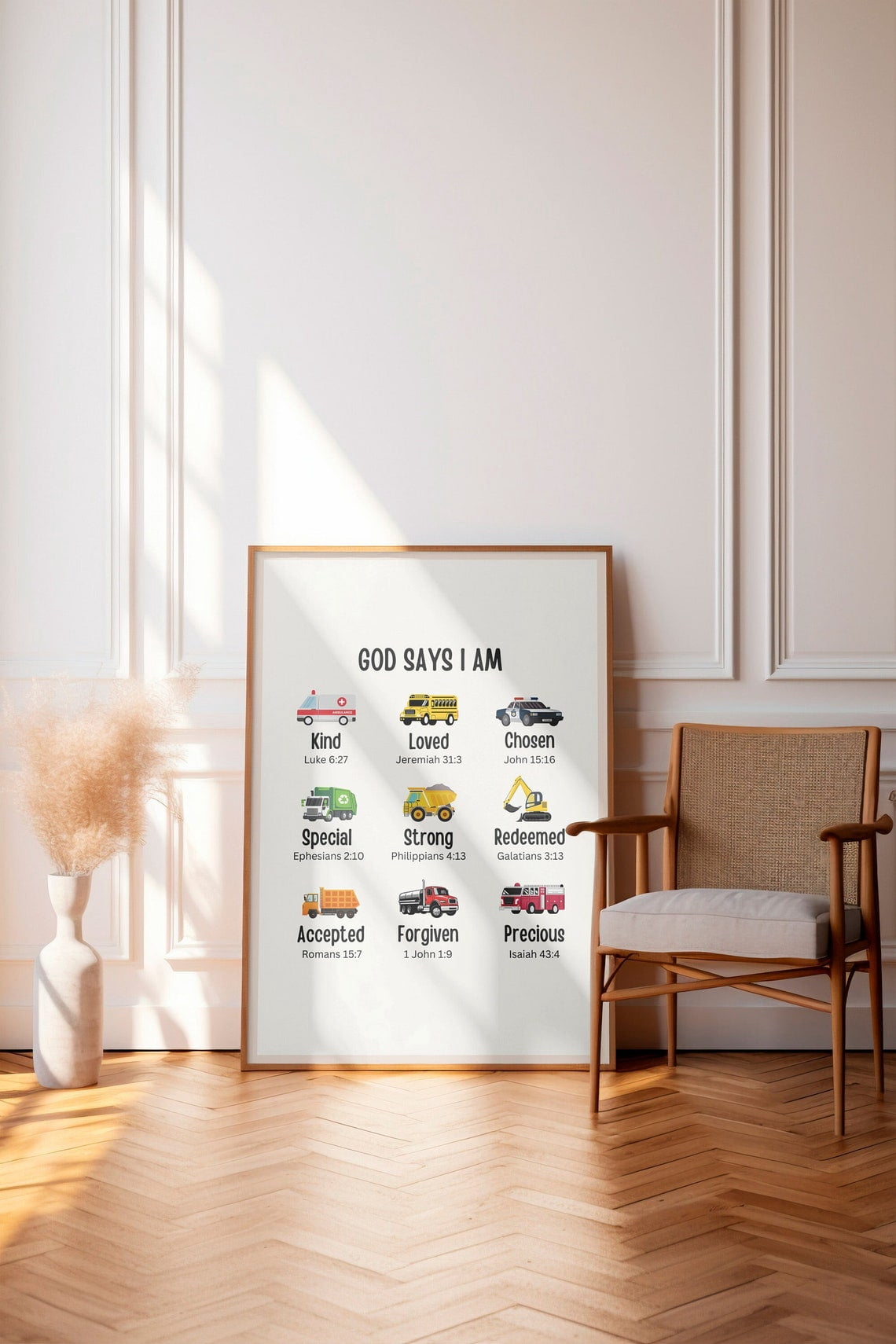 God Says I Am Nursery Wall Print Biblical Affirmations Christian ...