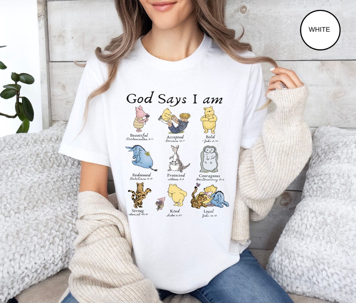 God Says I am Winnie The Pooh Inspirational Gift for Catholic Christian ...