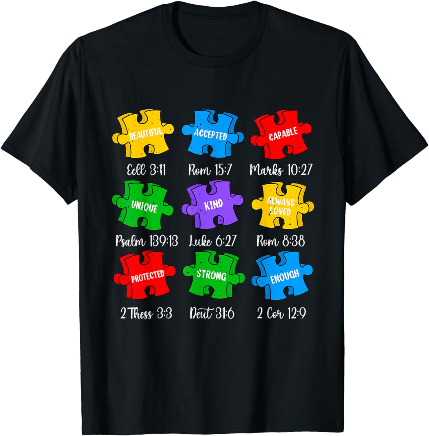 God Says You Are Bible Verses Christian Autism Awareness T-Shirt ...