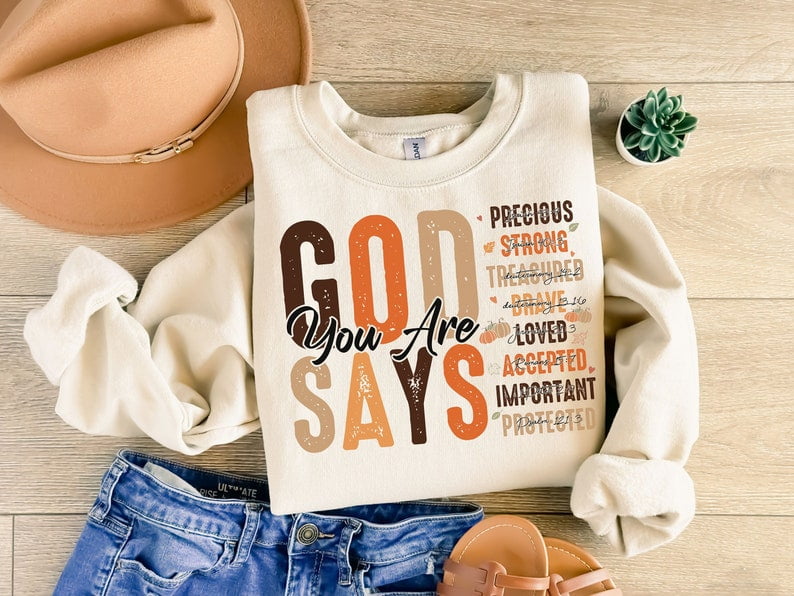 God Says You Are Fall PNG | Christian Fall PNG | Fall Shirt Design ...
