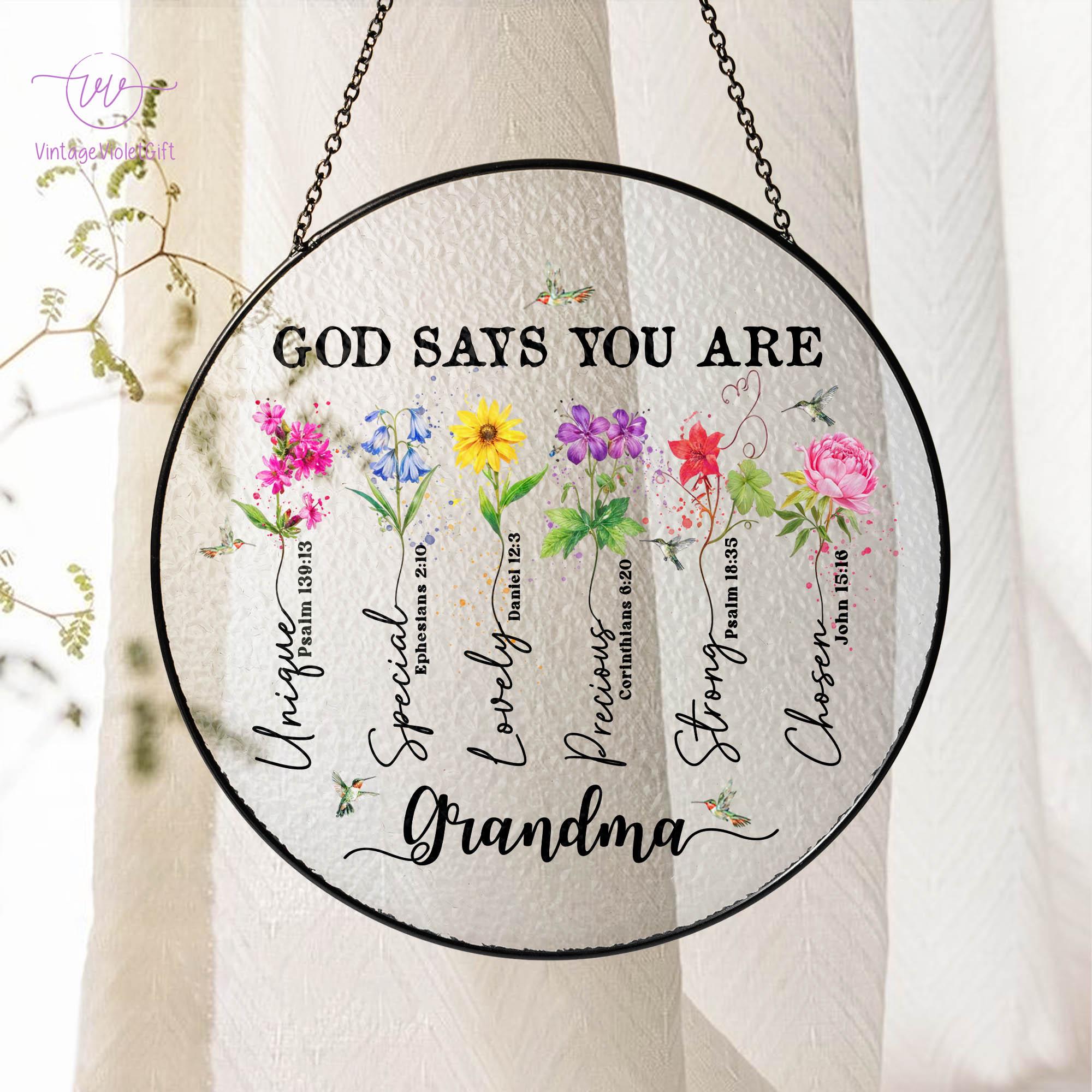 God Says You Are Bible Verse Stained Glass Suncatcher, Custom ...
