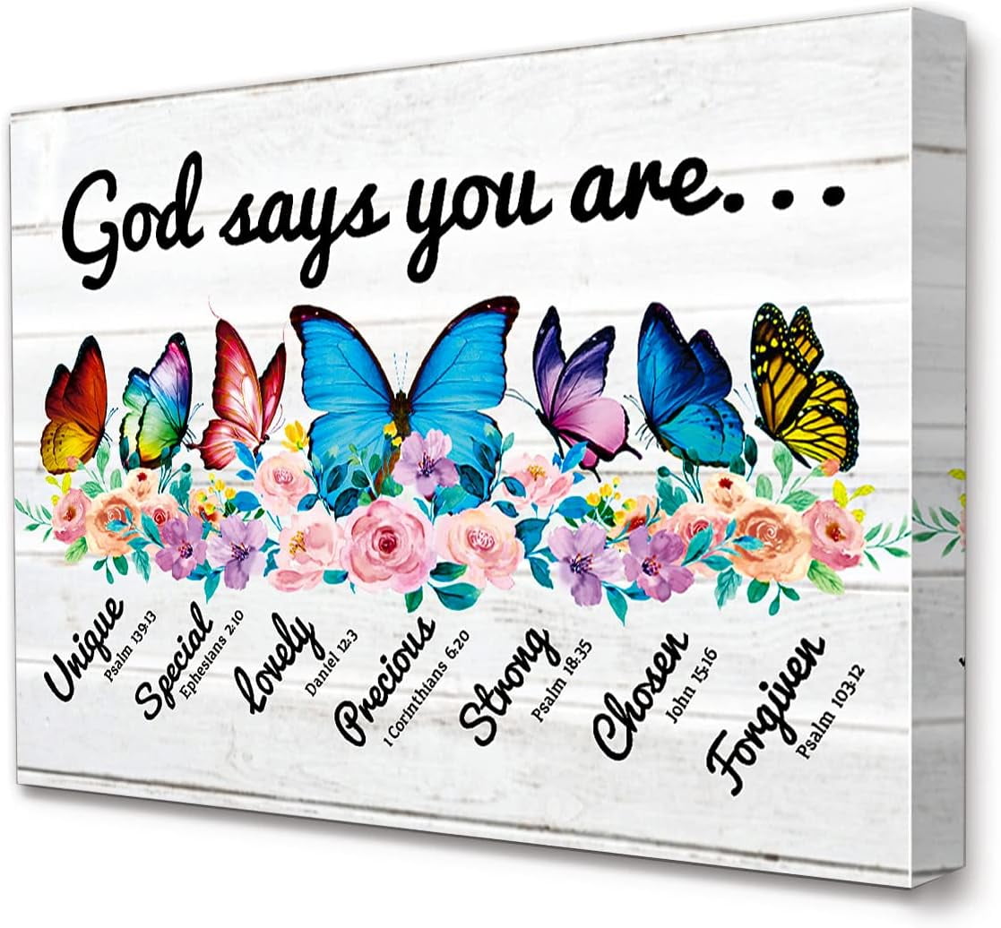 God Says You Are Wall Art,Inspirational Bible Verses Wall Decor for ...