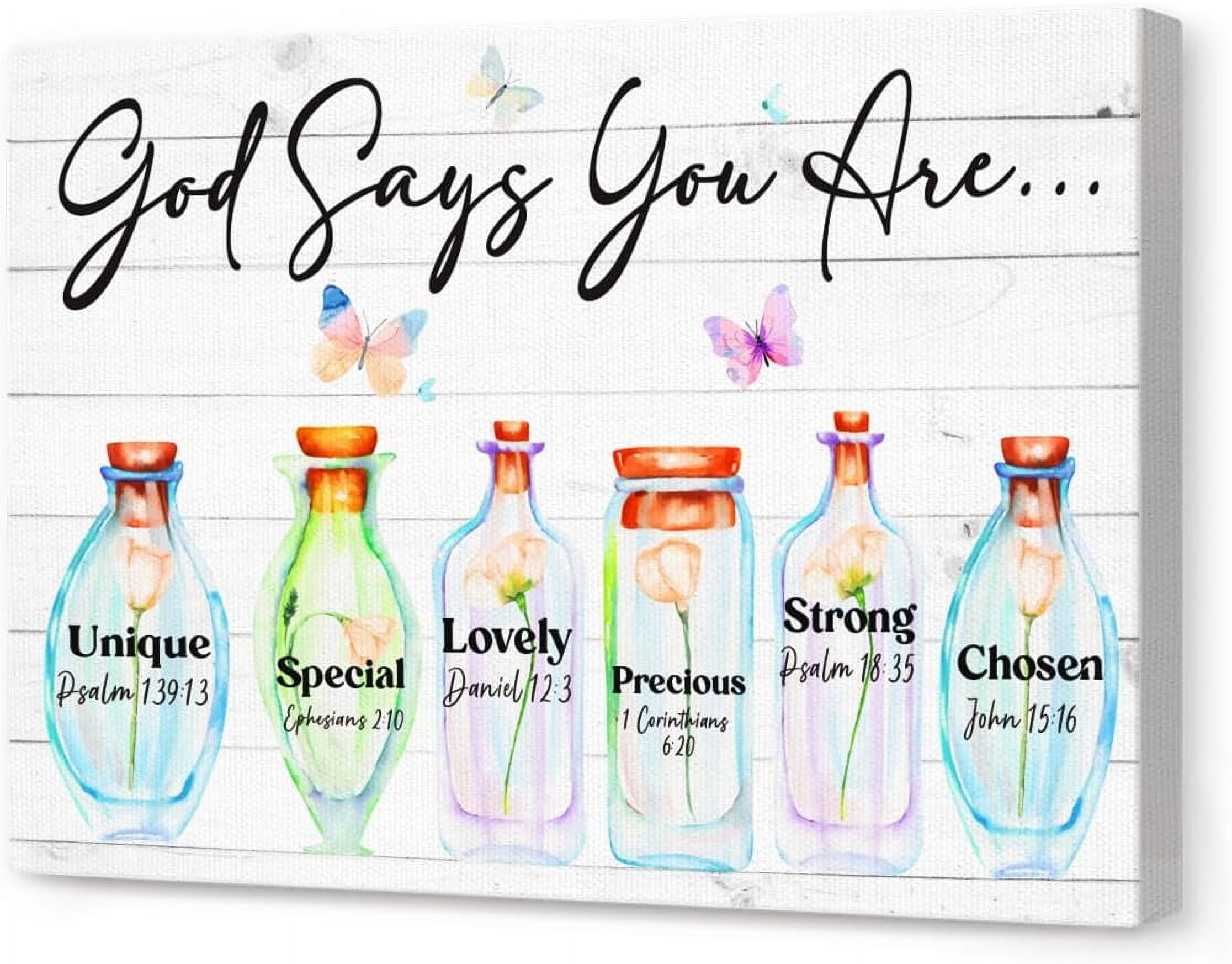 God Says You Are Wall ArtChristian Wall Decor for Women,Bible Verse ...
