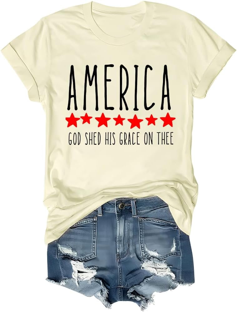 God Shed His Grace On Thee T-Shirt Fourth Of July Shirt Patriotic ...