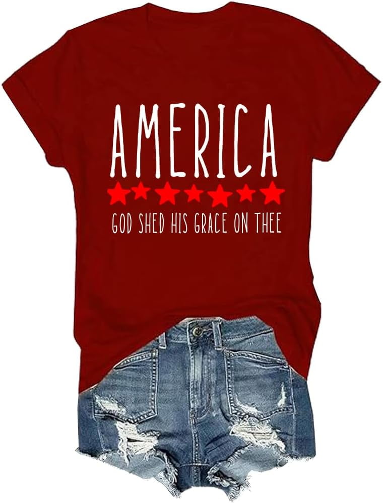 God Shed His Grace On Thee T-Shirt Fourth Of July Shirt Patriotic ...
