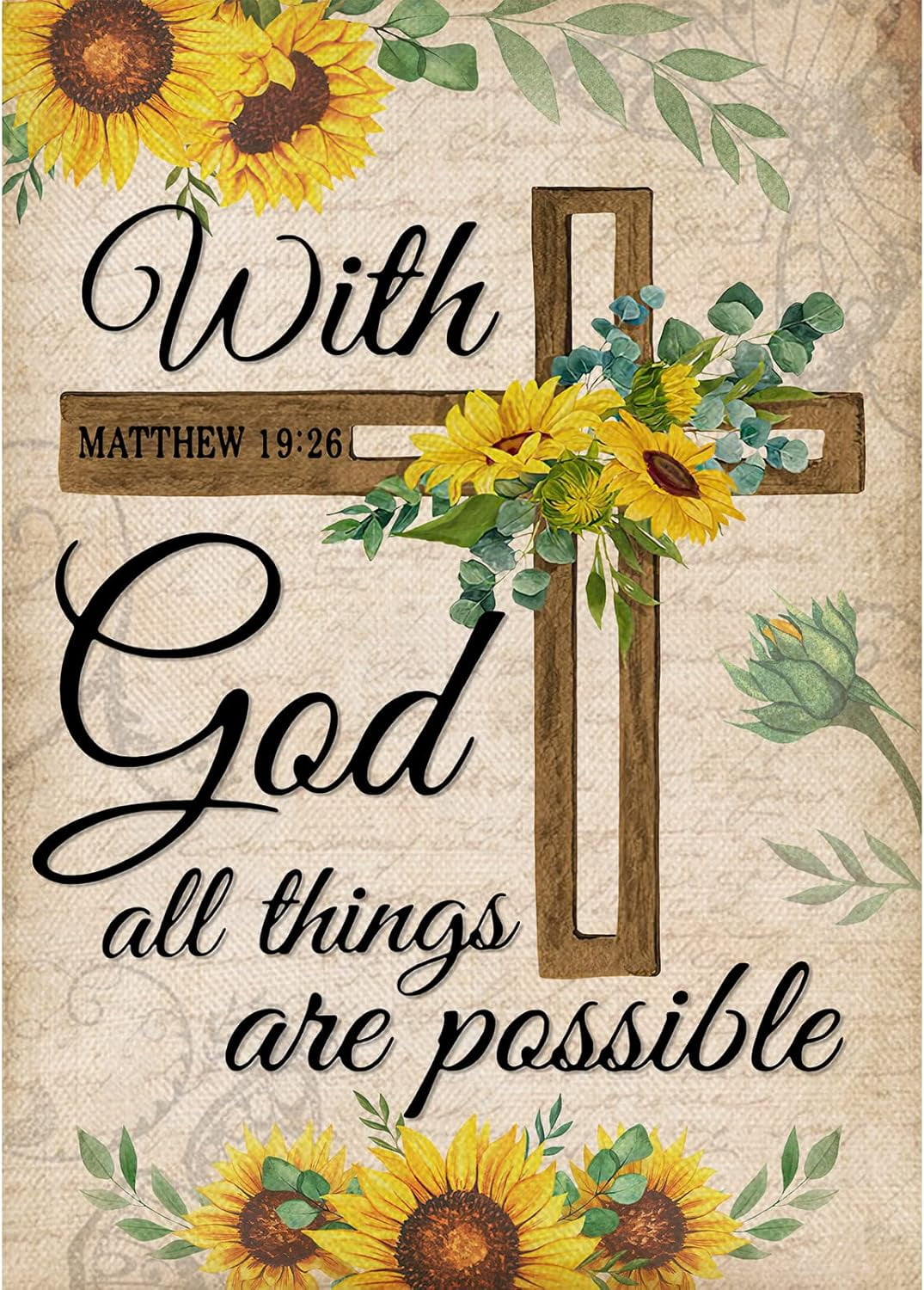 With God All Things Are Possible Easter Religious Garden Flag, Summer ...