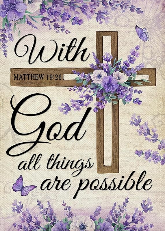 With God All Things Are Possible Easter Religious Garden Flag, Summer ...