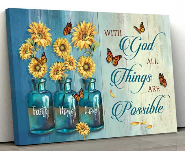 With God All Things Are Possible Faith Hope Love Jesus Christian Christ ...
