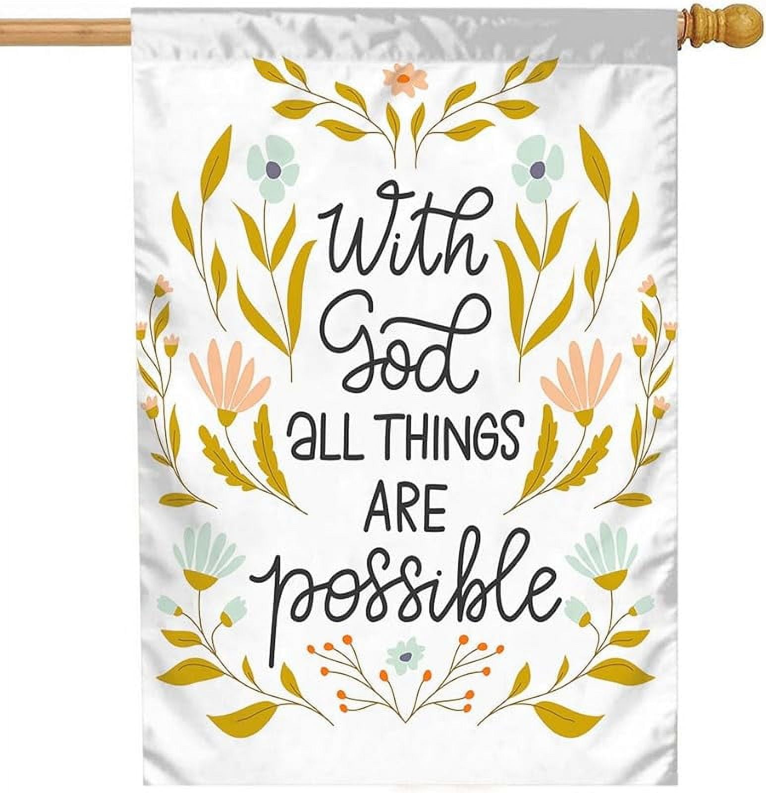 With God All Things Are Possible Garden Flag Vertical Double Sided ...