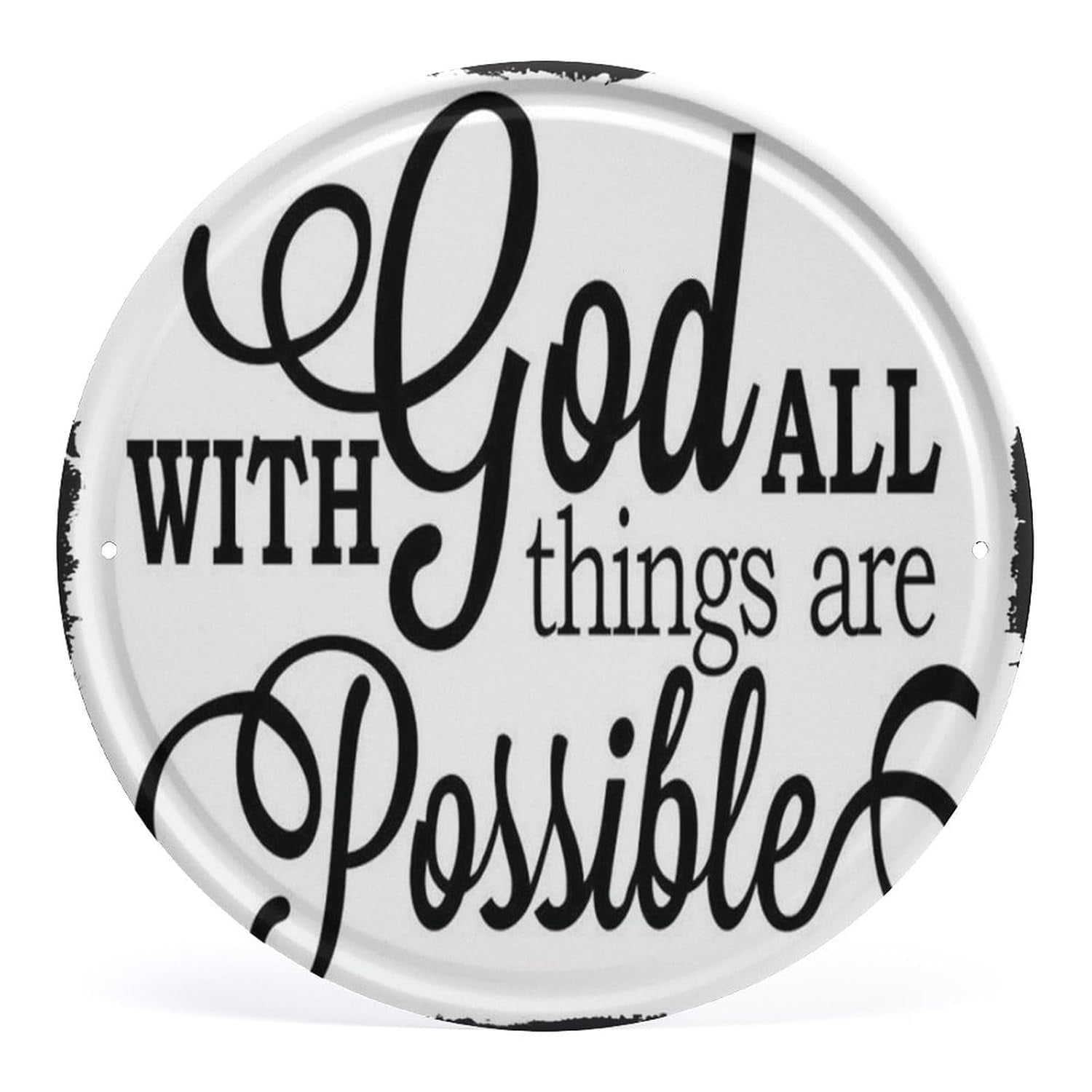 With God All Things Are Possible Sign Metal Wall Decor Religious ...