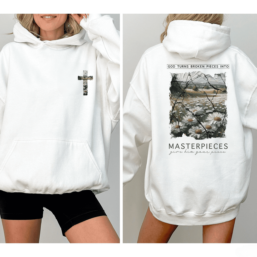 God Turns Broken Pieces Sweatshirts for Women Divine Transformation Bible Verse Print Tops ...