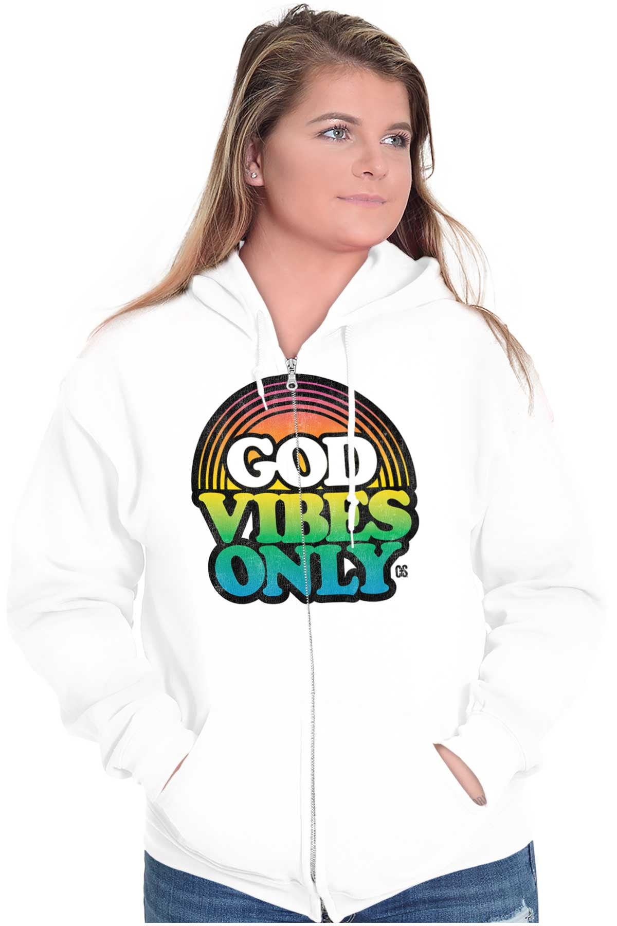 God Vibes Only Good Feels Religion Zip Up Hoodie Men's Women's Brisco ...