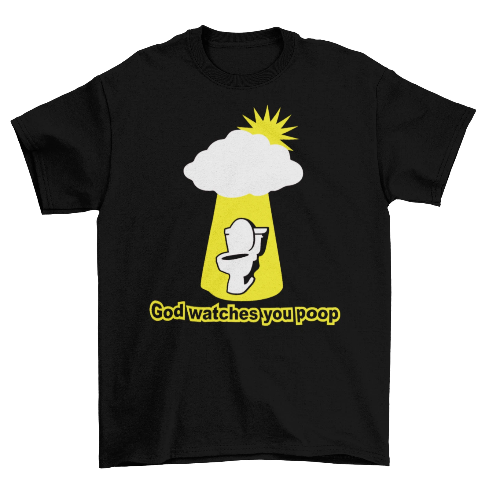 God Watches You Poop T-Shirt Unisex Adult Funny Sizes Toilet Jesus ...