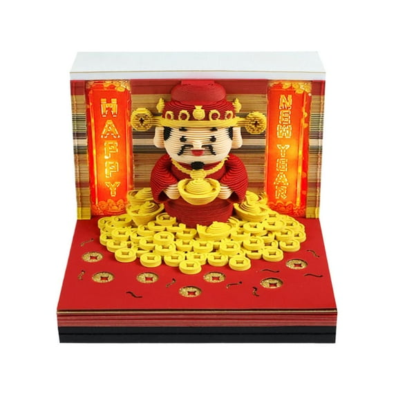 God of Wealth Desk Calendar Memo Pad 2026,Time Piece Calendar 2026,Tear ...