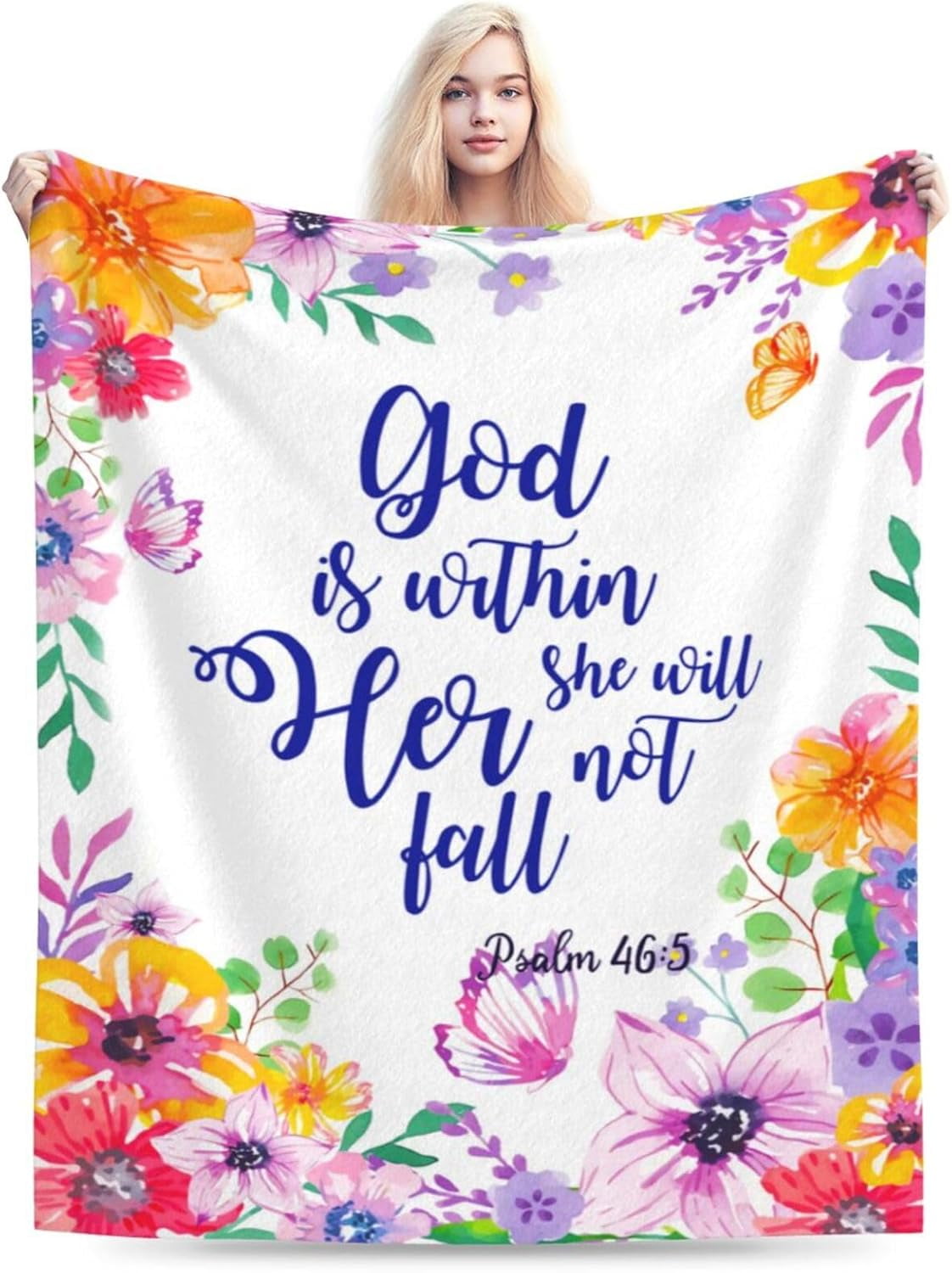 God is Within Her Blankets Bible Verse Blanket Spiritual Gifts for ...
