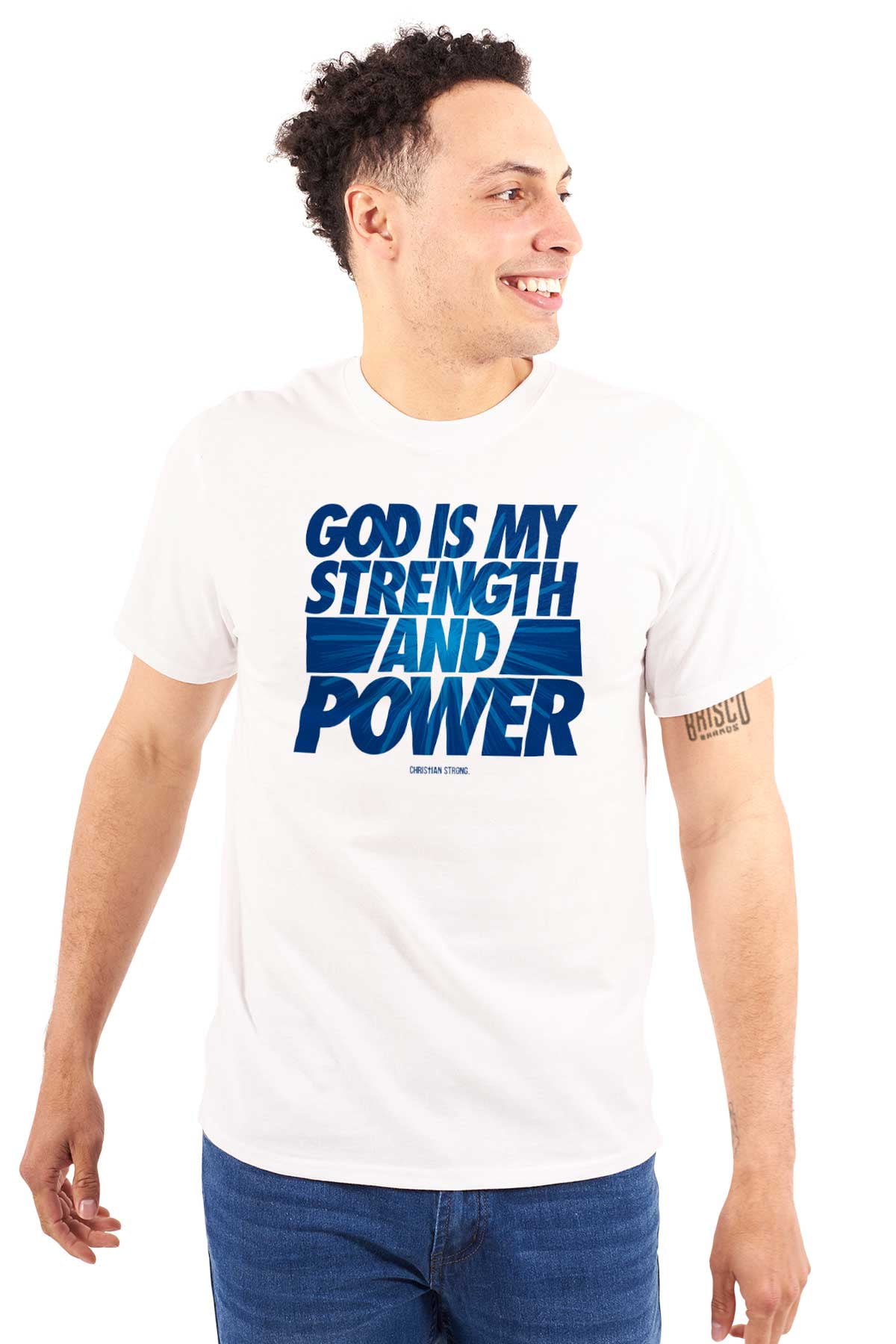 God is My Strength and Power Men's Graphic T Shirt Tees Brisco Brands M ...