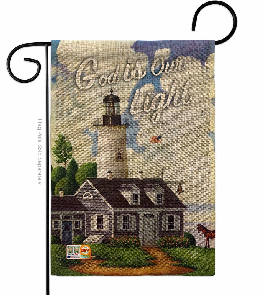 God is Our Light Burlap Garden Flag Religious Bible Verses Yard Banner ...