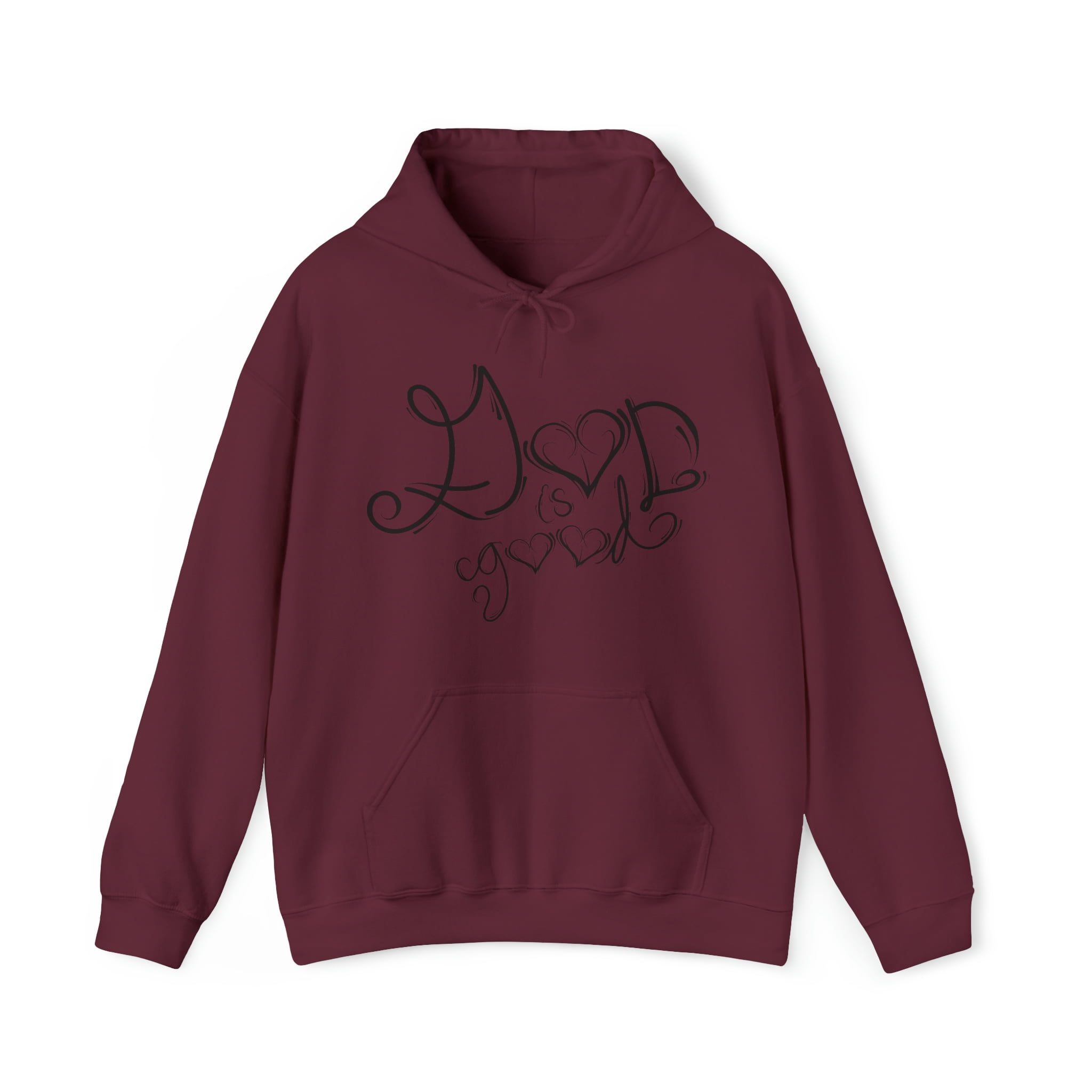 God is good. Heart & Cross on back. Christian Art on a Unisex Hoodie ...