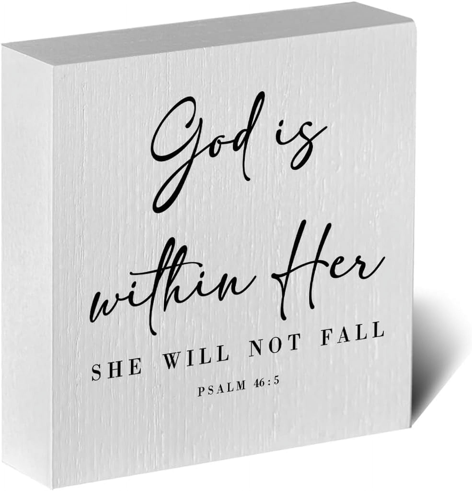 God is within Her Bible Verse Artwork Wood Box Sign Rustic Farmhouse ...