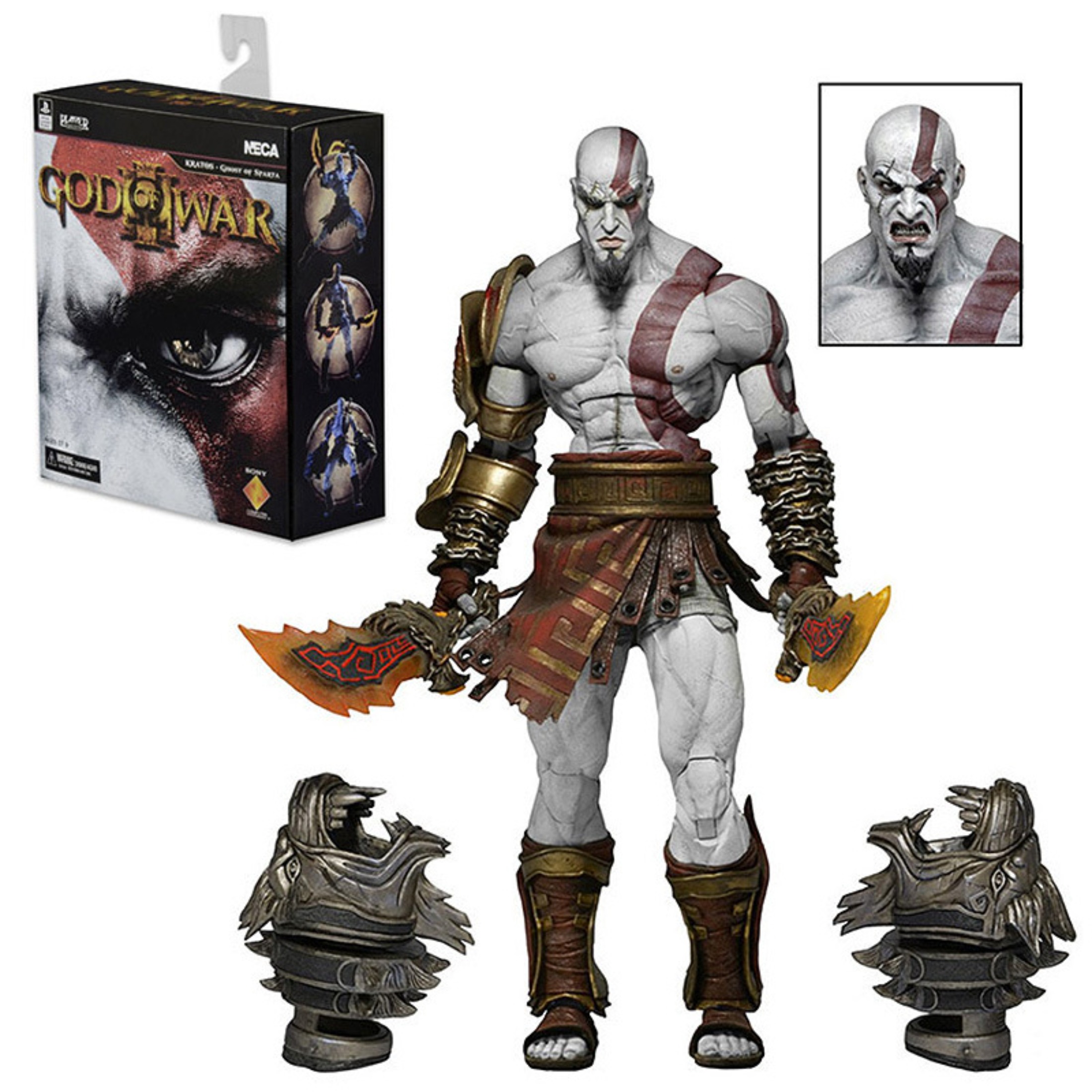 God of War 3 Kratos Deluxe Action Figure - 7" Poseable Collectible with ...