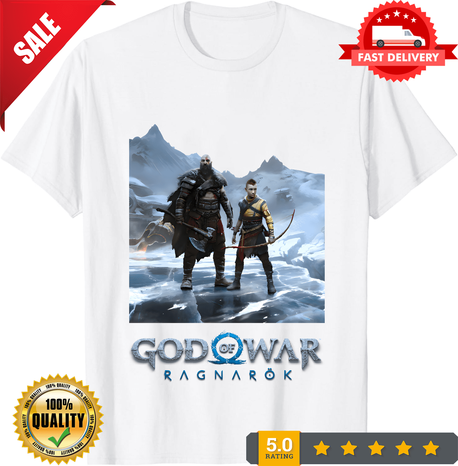 God of War Ragnarok Premium T Shirt Kratos and Atreus Art Gifts for ...
