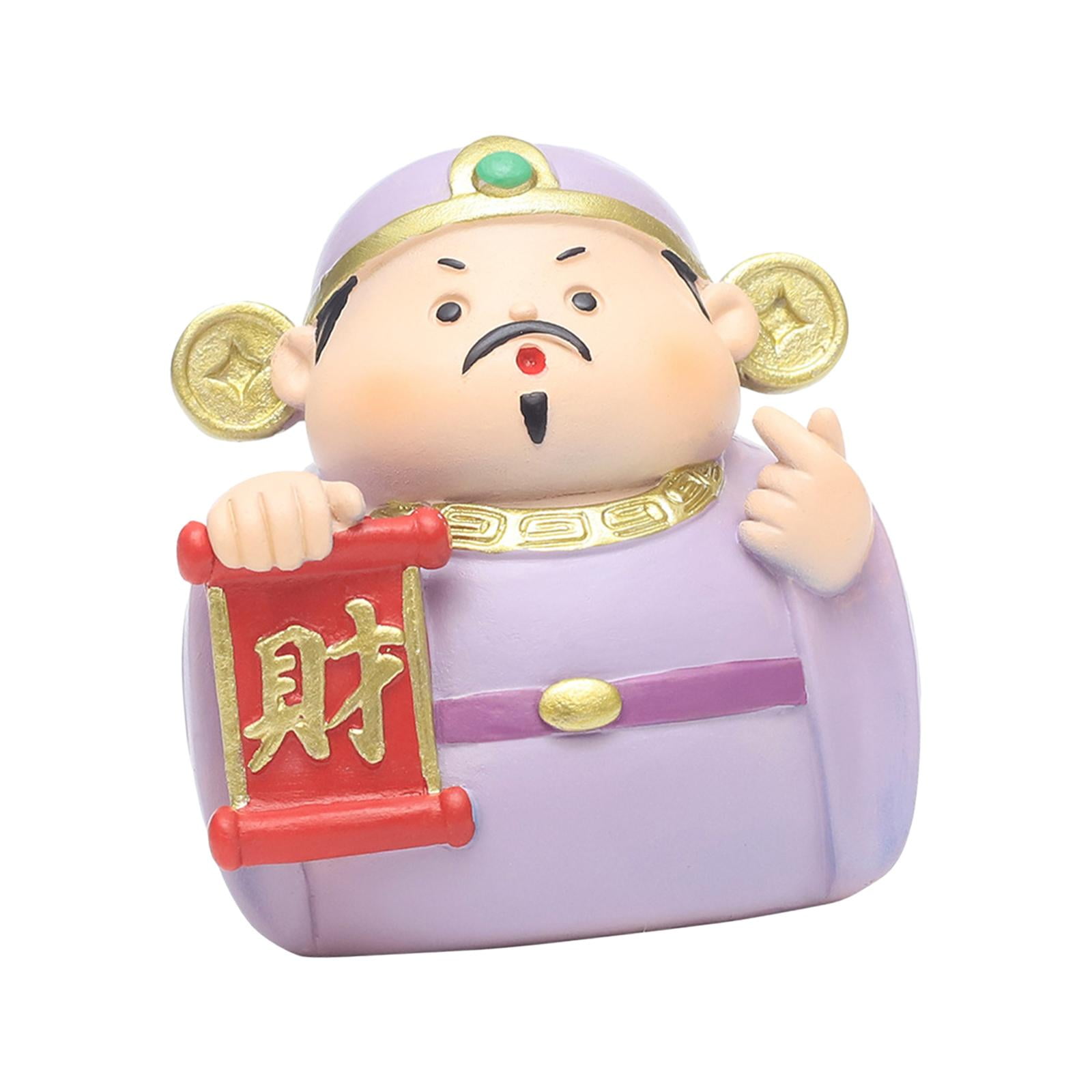 God of Wealth Statue Tabletop Sculpture Cartoon Miniature Figure for ...
