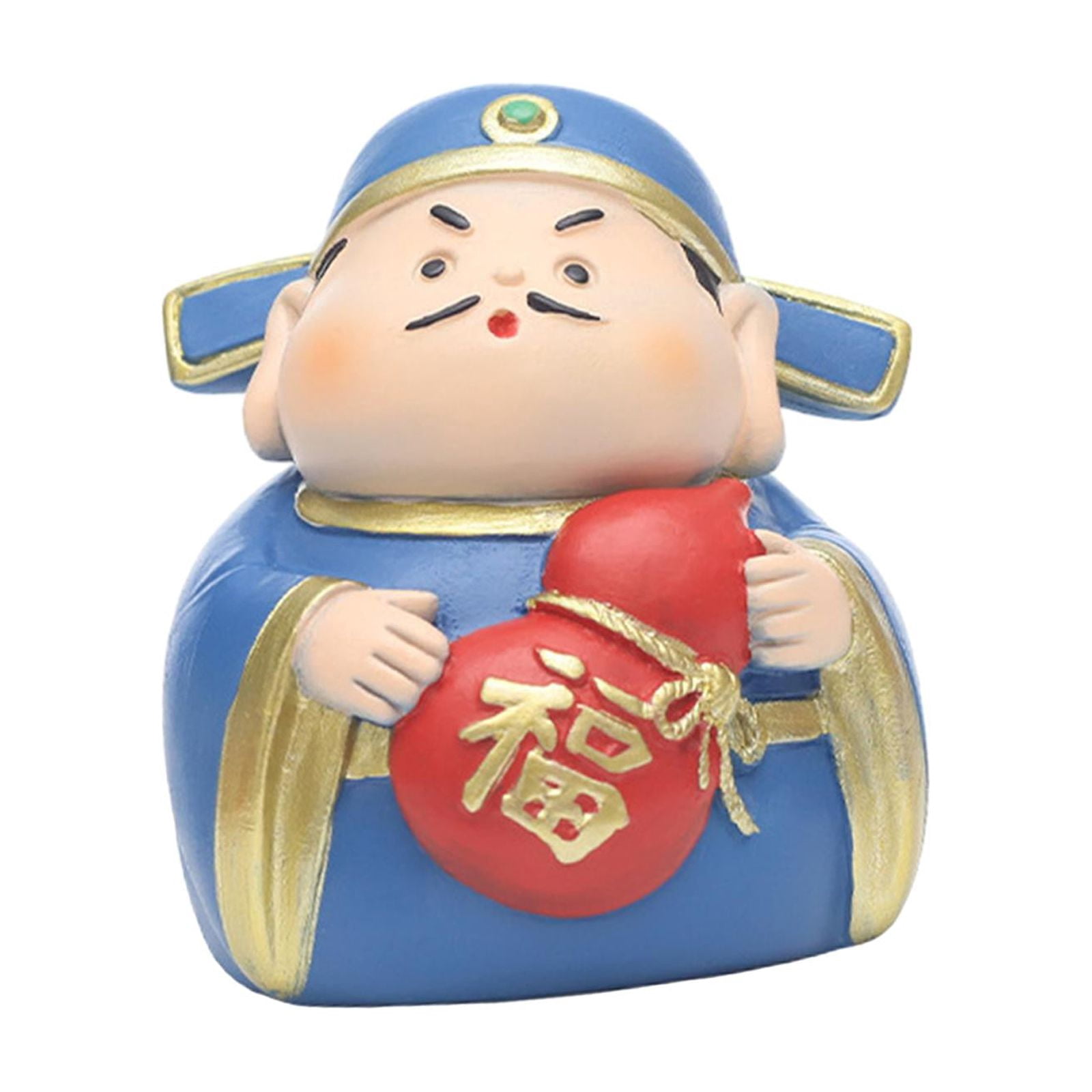 God of Wealth Statue Tabletop Sculpture Mini Decorative Creative Cute ...