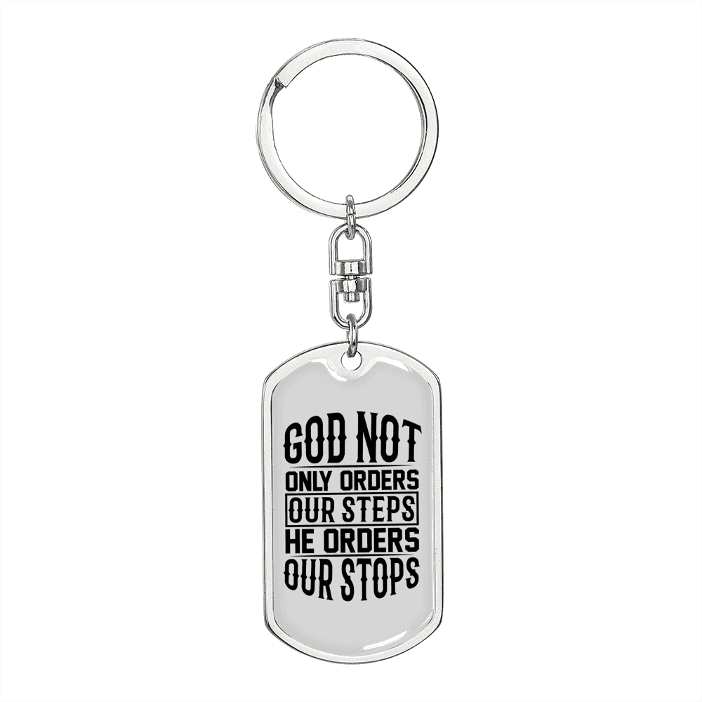 God orders Our Steps Stainless Steel or 18k Gold Premium Swivel Dog Tag ...
