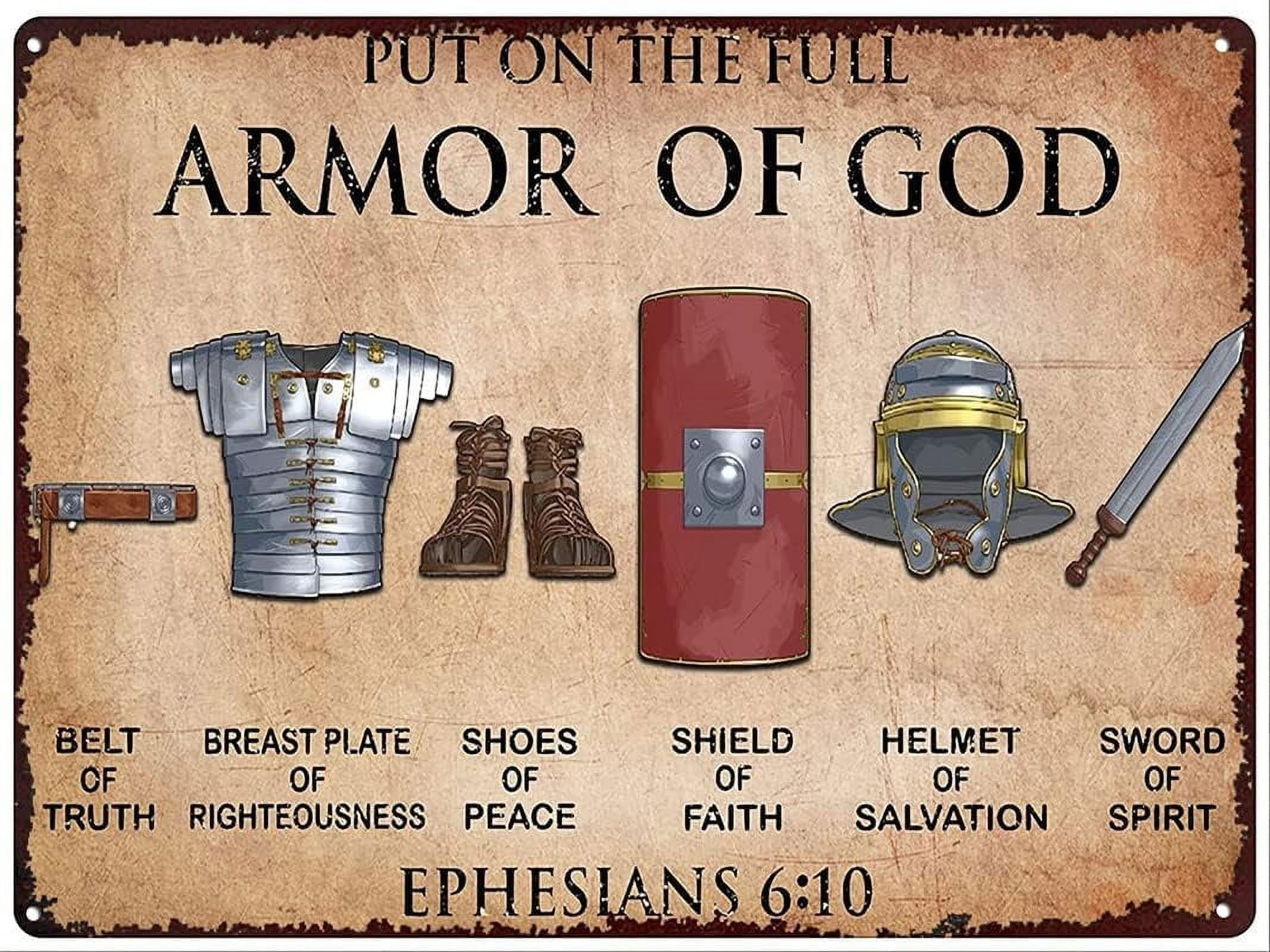 God's Armor tin Signage, God's Soldier Poster Style Rusty Look Plaque ...
