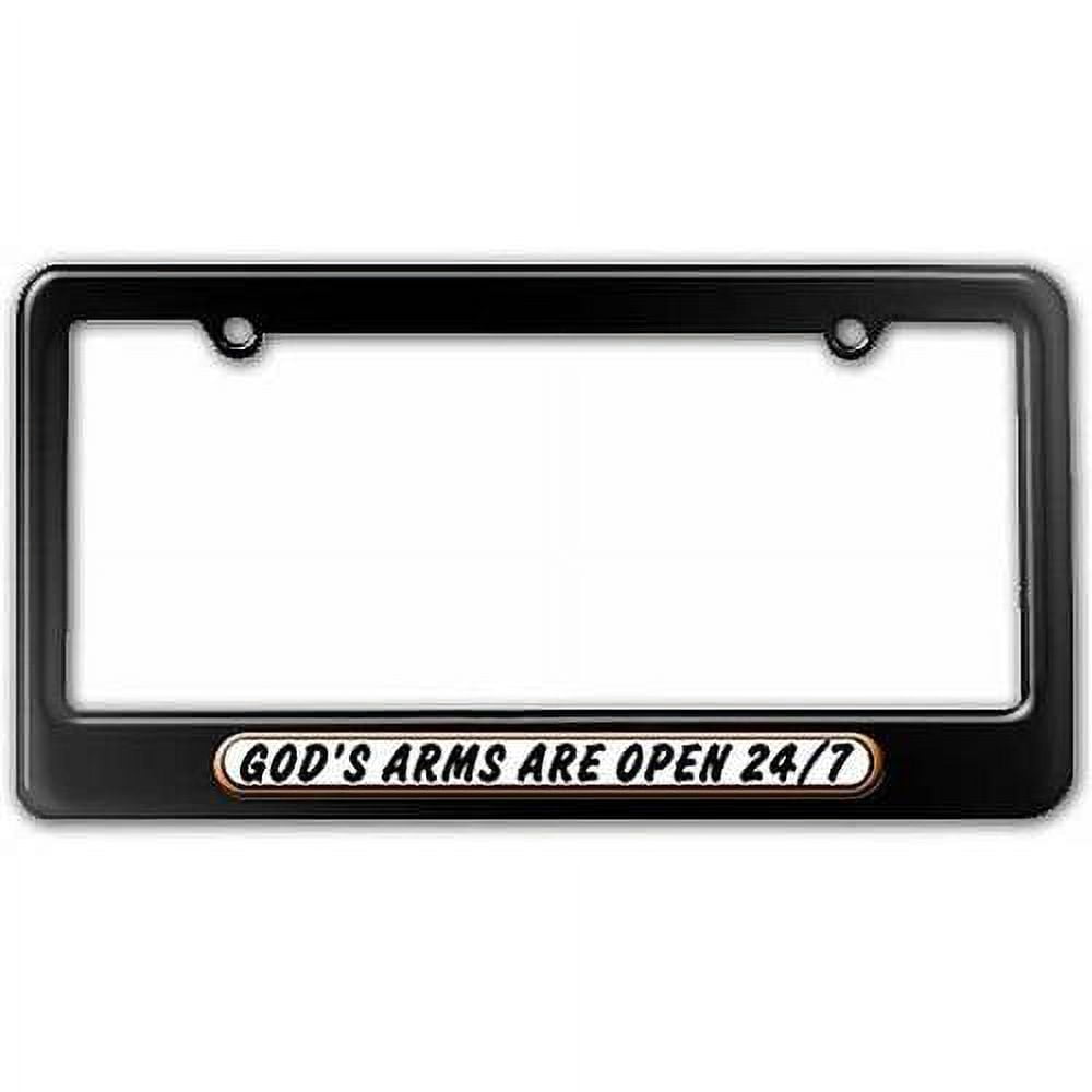 God's Arms Open 24 7, Religious Christian License Plate Tag Frame ...