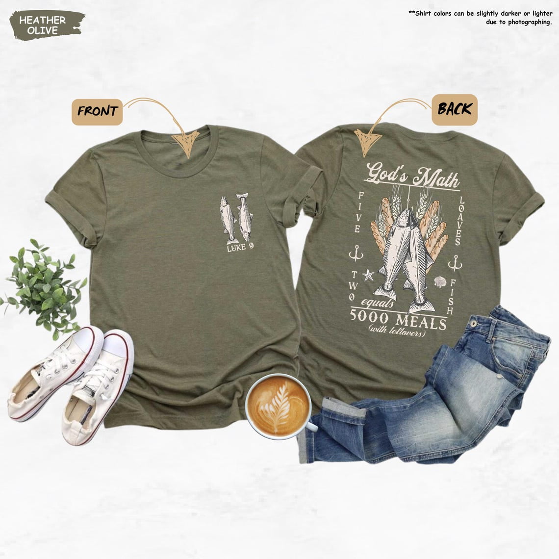 God’s Math Shirt, Jesus Feeds The 5000 Tee, Christian Fishermen Gift ...