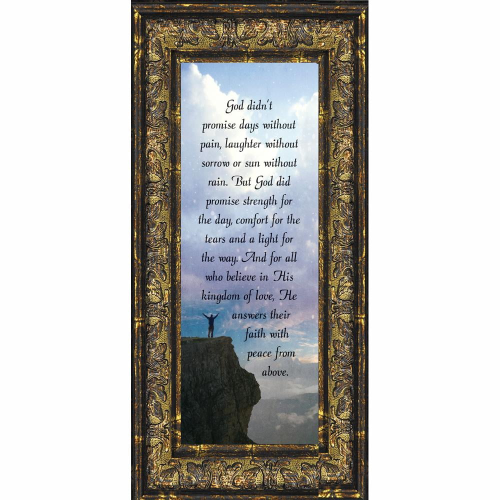 God's Promise, Poem of Comfort and Peace, Faith Picture Frame 6x12 7348 ...