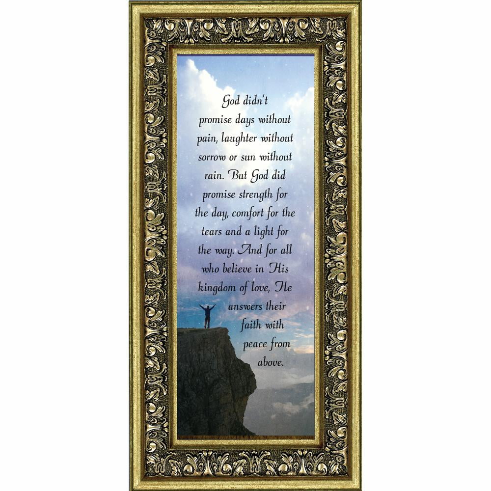 God's Promise, Poem of Comfort and Peace, Faith Picture Frame 6x12 7348 ...