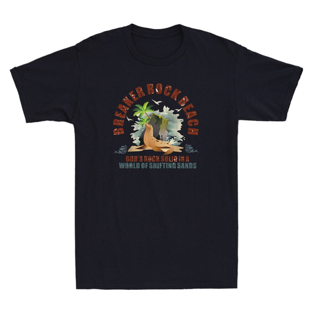 God's Rock Solid Breaker Rock Beach 2024 Christian Funny Graphic Men's ...