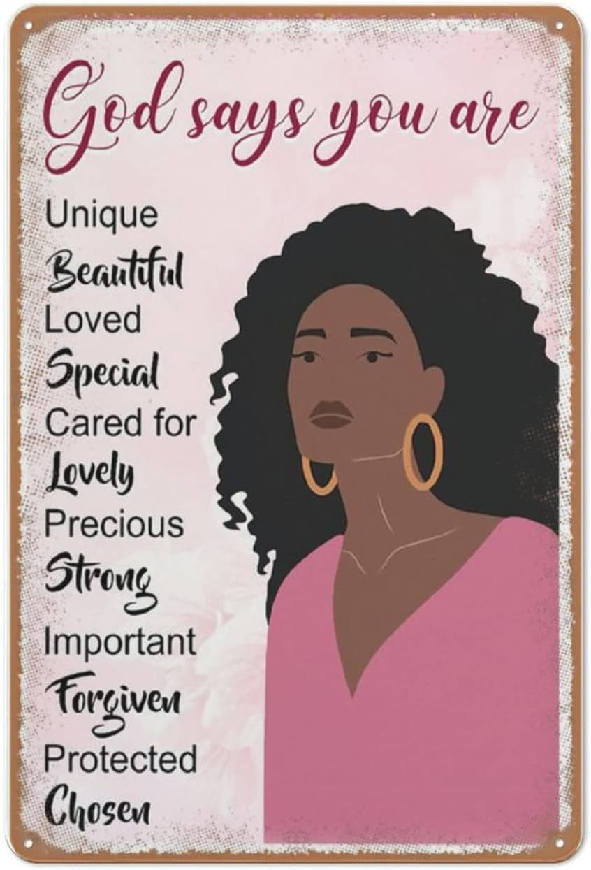 God says You are Vintage Poster, Black Woman Poster, Black Girl You are ...