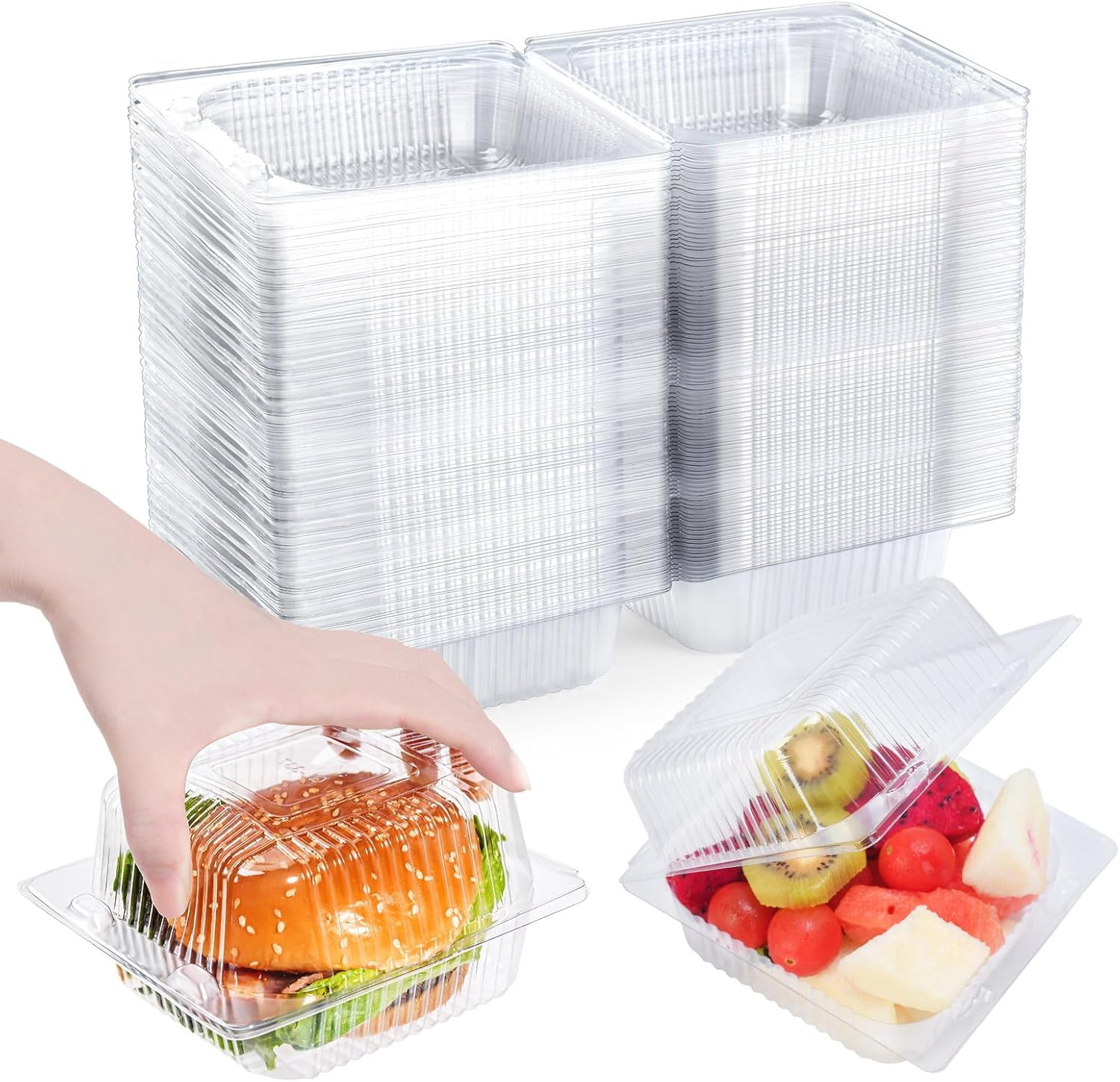 Godance 100 Pack Clear Plastic Take Out Containers with Lids ...