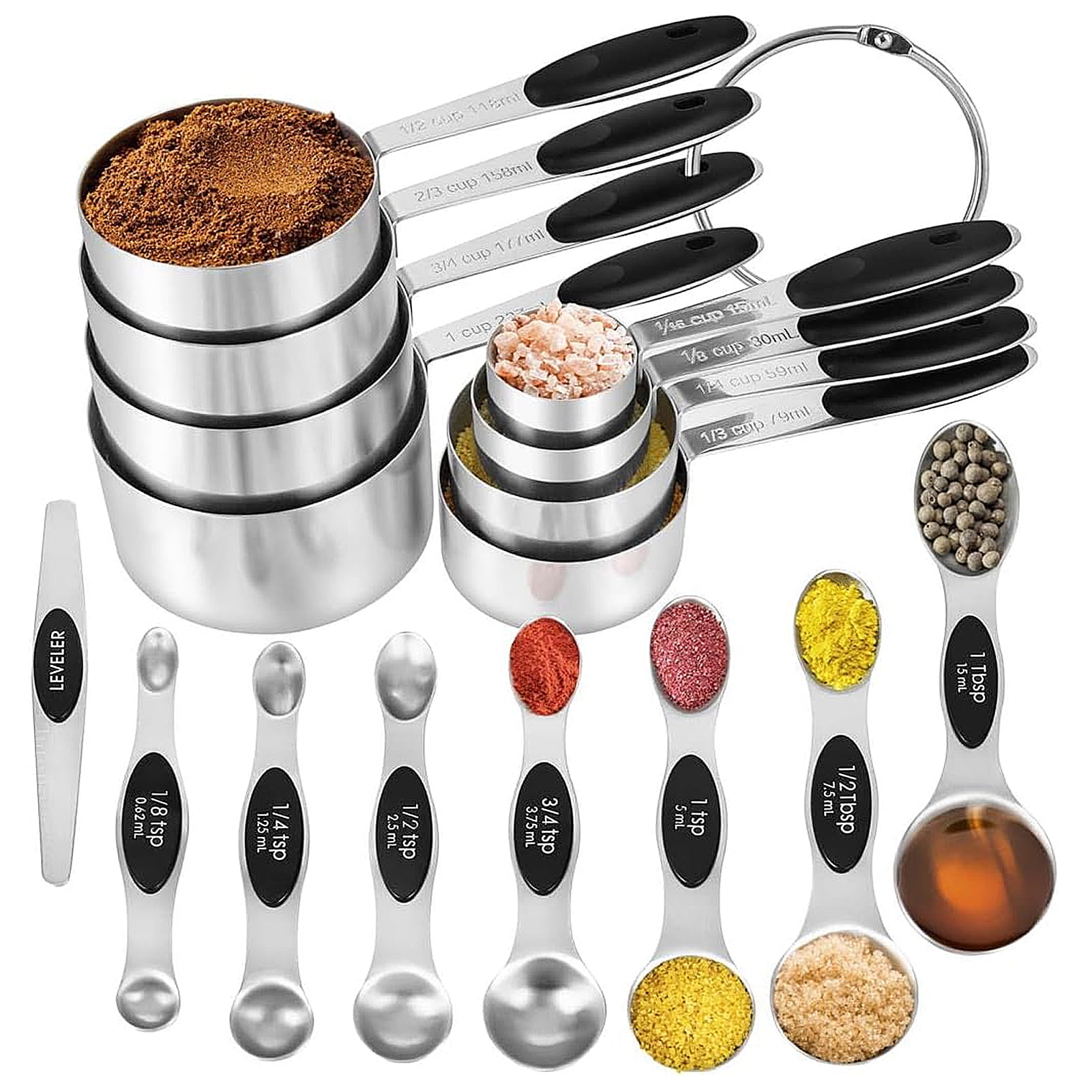Godance 17 Pieces Measuring Cups and Magnetic Measuring Spoons Set ...