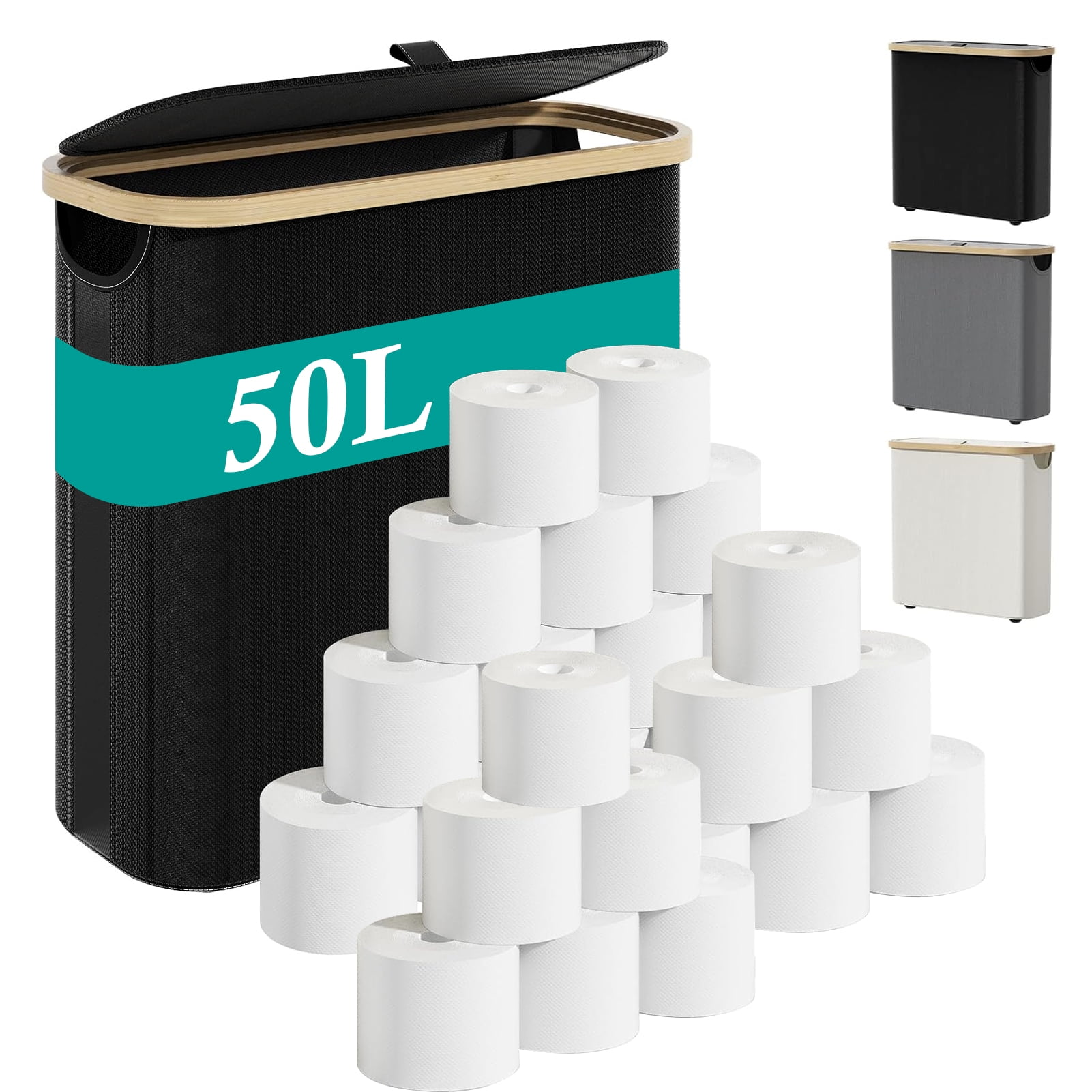 Godance 50L Extra Large Toilet Paper Storage with Lid and Handle, Hold ...