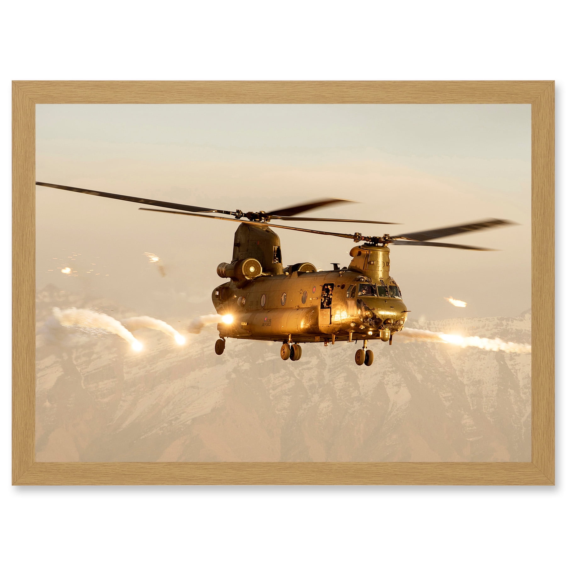 Goddard Military UK RAF Chinook Helicopter Photo Artwork Framed Wall ...